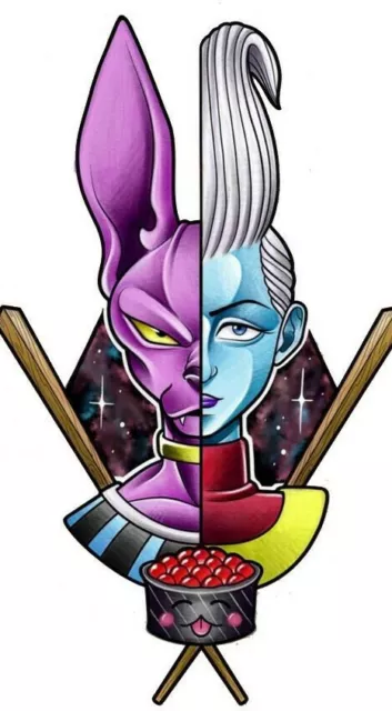 Dragon Ball Beerus And Whis Stickers Phone Decal Water Bottle Stickers ...