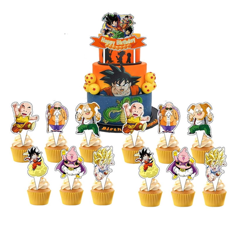 Dragon Ball Cake Topper Cupcake Set Party Supplies Decoration Birthday ...