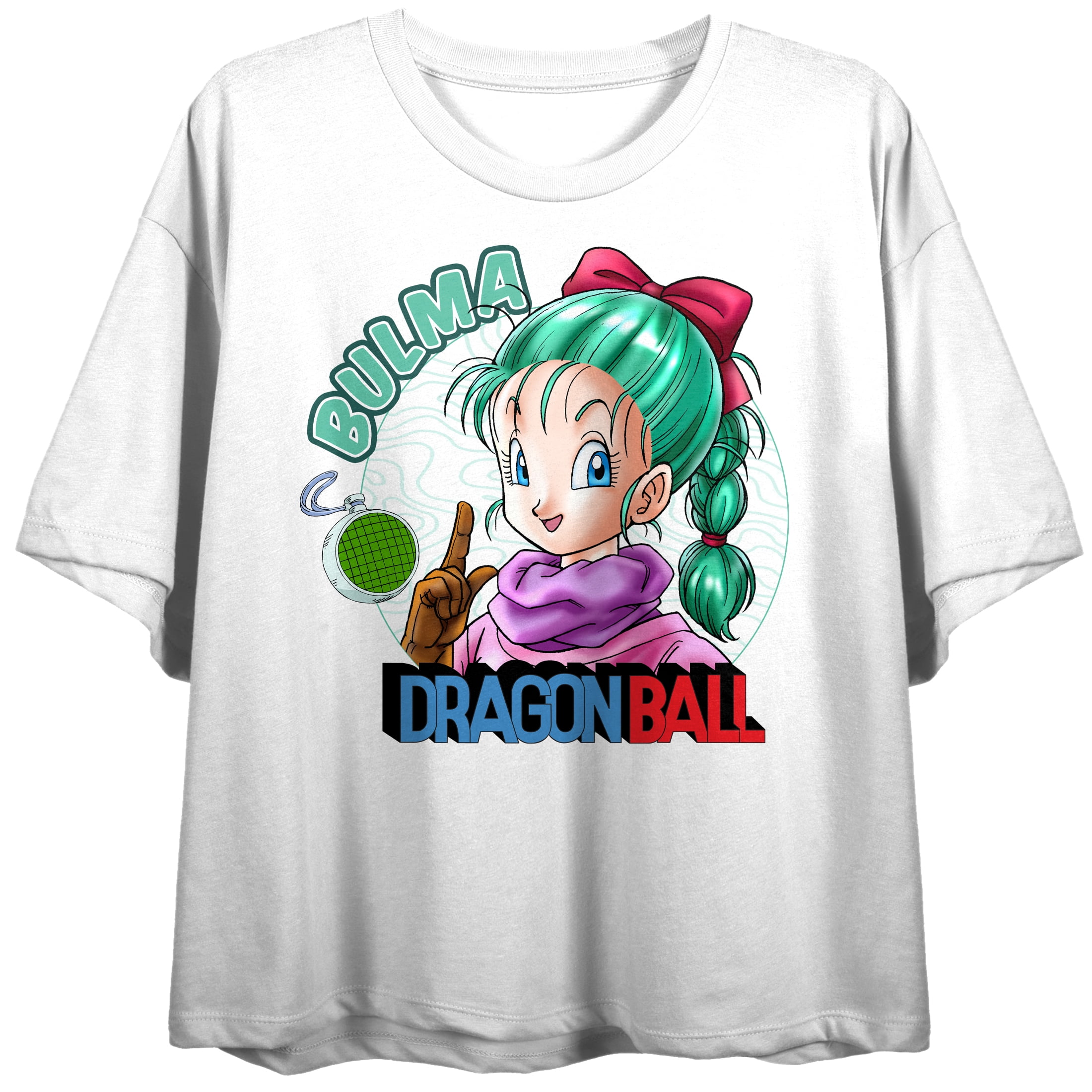 Dragon Ball Classic Bulma Character Women's White Crop Tee-Large ...