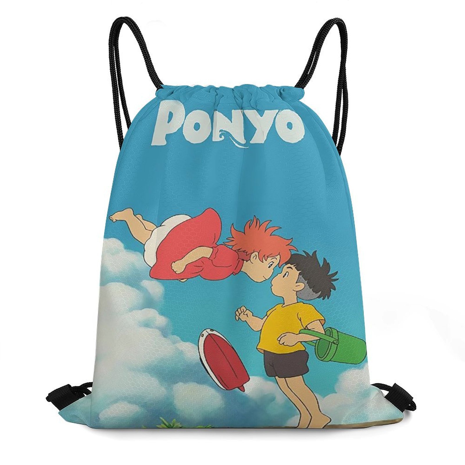 Ponyo Bundle Pocket Drawstring Bag Cinch Bags Versatile Backpack Sports ...
