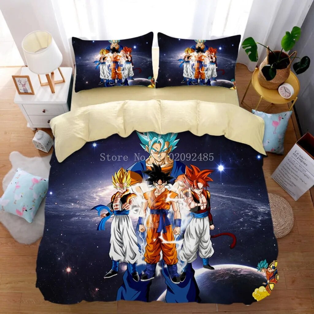 Dragon Ball Duvet Comforter Quilt Cover Set Super Saiyan Bedding Set