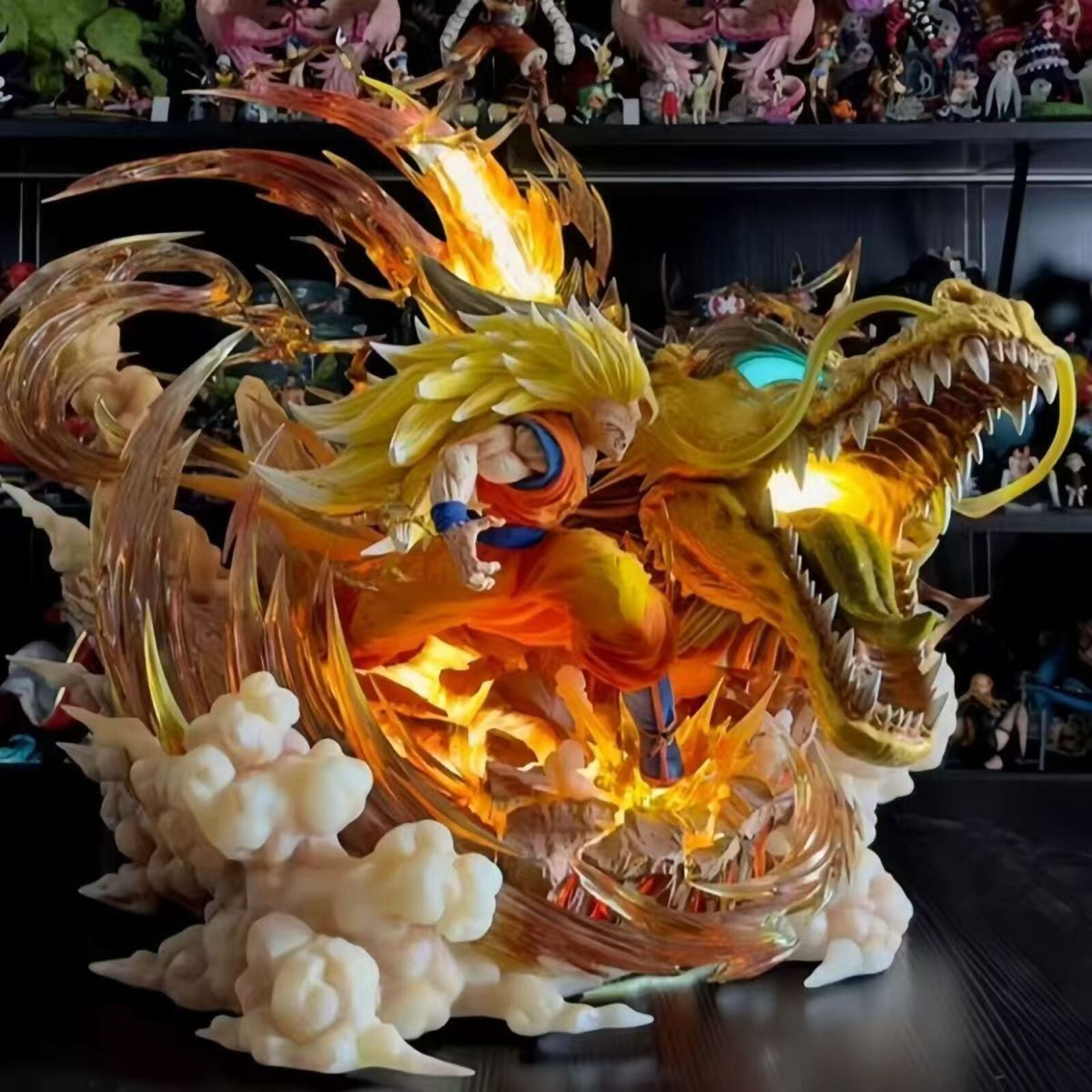 Dragon Ball Figures Super Saiyan 3 Goku Shenron Special Effects Figure ...