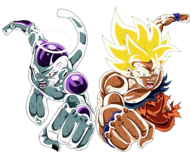 Dragon Ball Goku & Frieza Tag Team Stickers Phone Decal Water Bottle ...