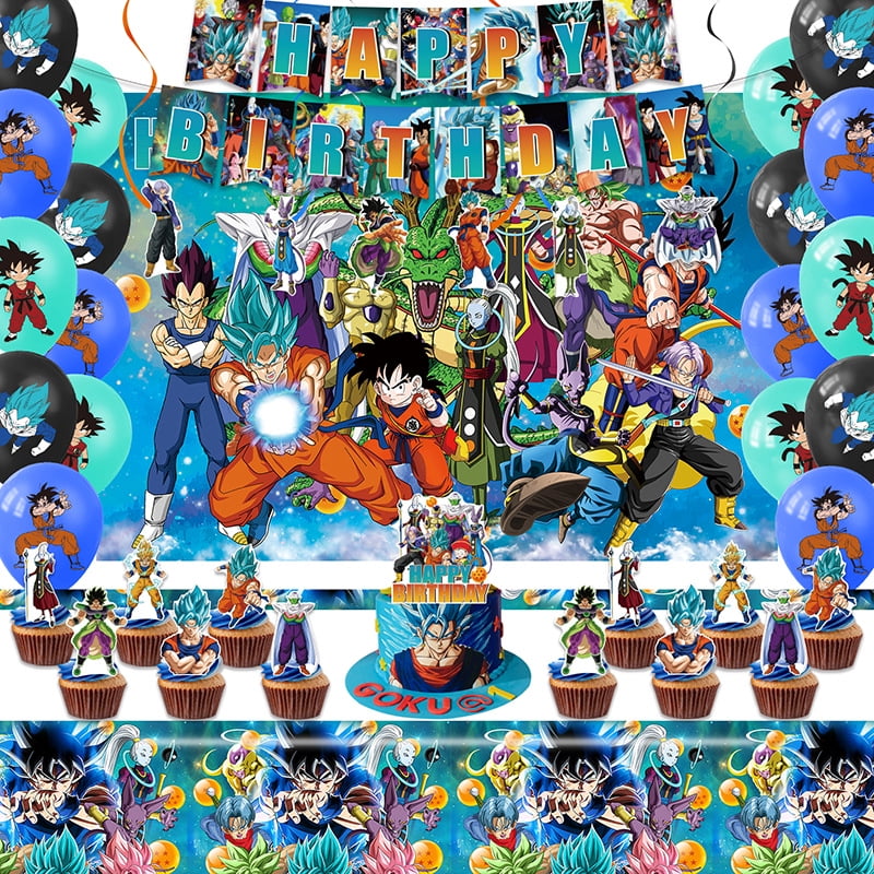 Dragon Ball Goku Theme Birthday Party Banner Balloons Cake Toppers ...