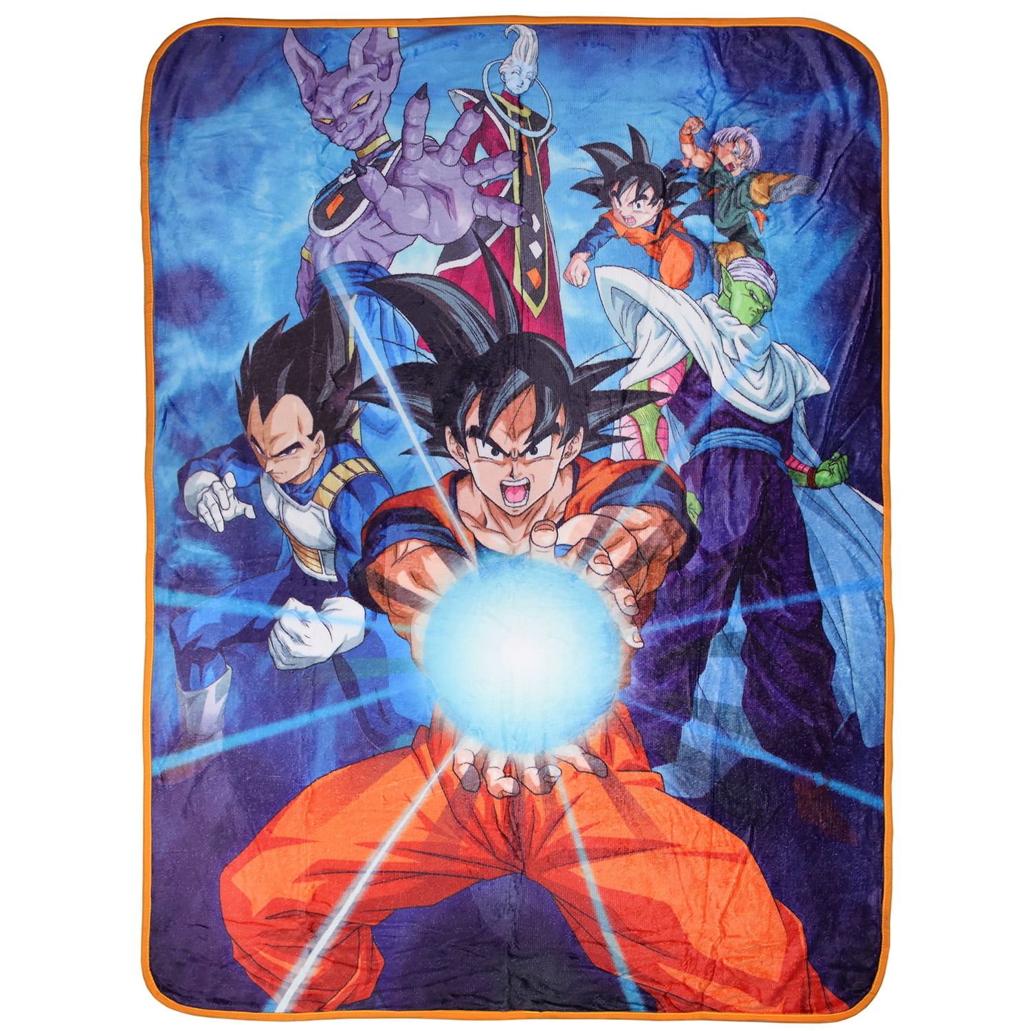 Dragon Ball Super Anime Throw Blanket with Goku, Vegeta, Whis, Beerus ...
