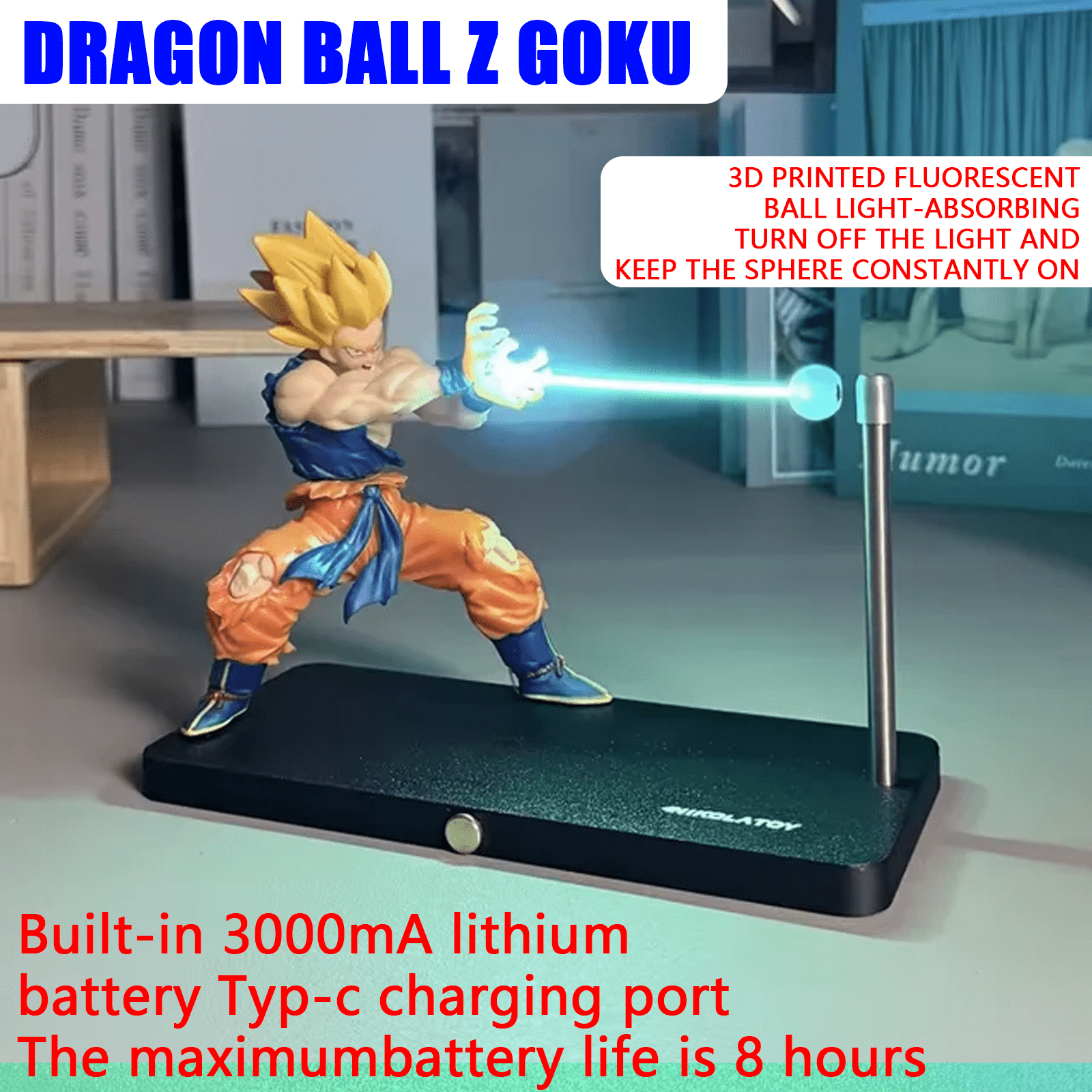Dragon Ball LED Night Light - Super Saiyan Son Goku Launching Teleport ...