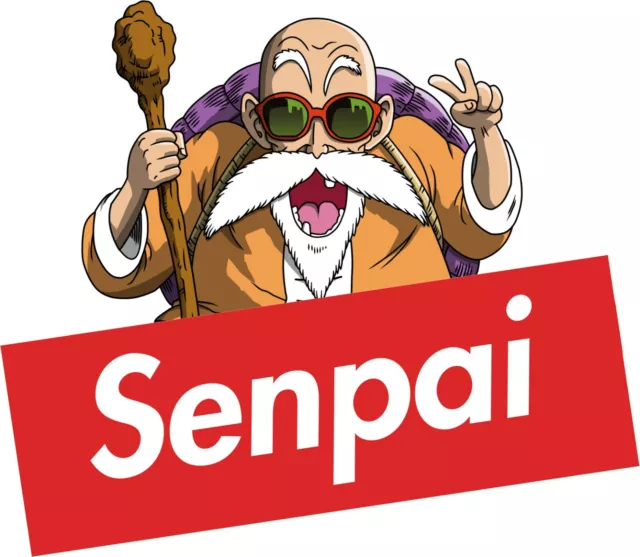 Dragon Ball Master Roshi Senpai Stickers Phone Decal Water Bottle ...