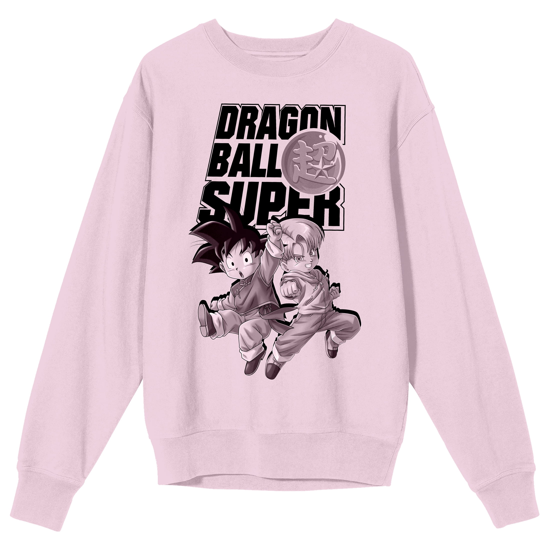 Dragon Ball Super Chibi Art Crew Neck Long Sleeve Cradle Pink Adult Tee ...