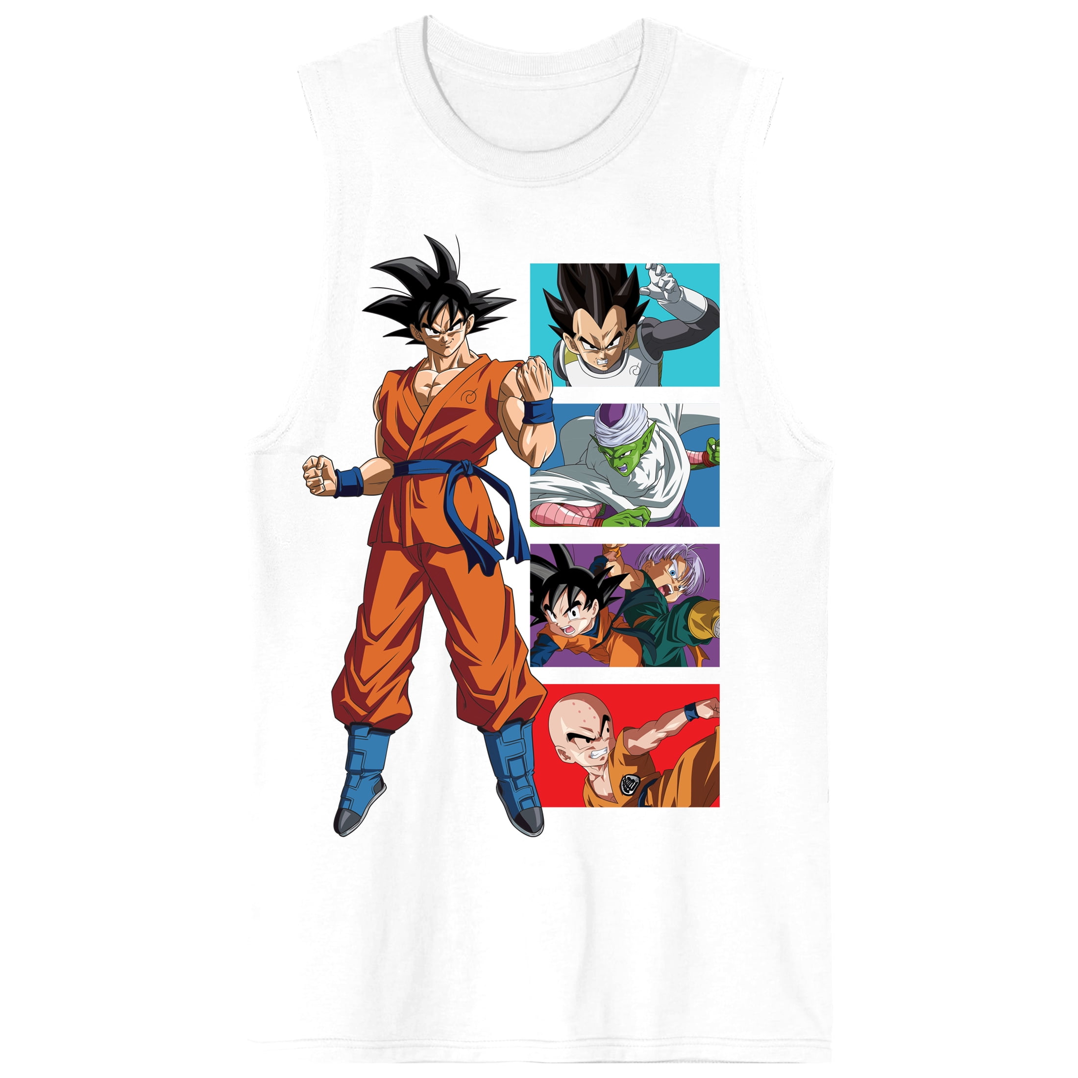 Dragon Ball Super Goku & Character Panels Crew Neck Sleeveless Men's ...