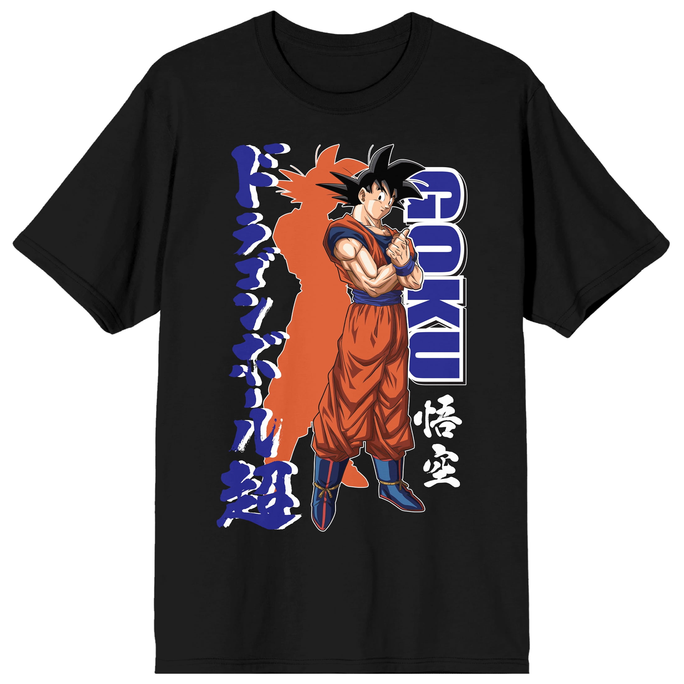 Dragon Ball Super Goku Kanji Text Men's Black Short Sleeve Heavyweight ...