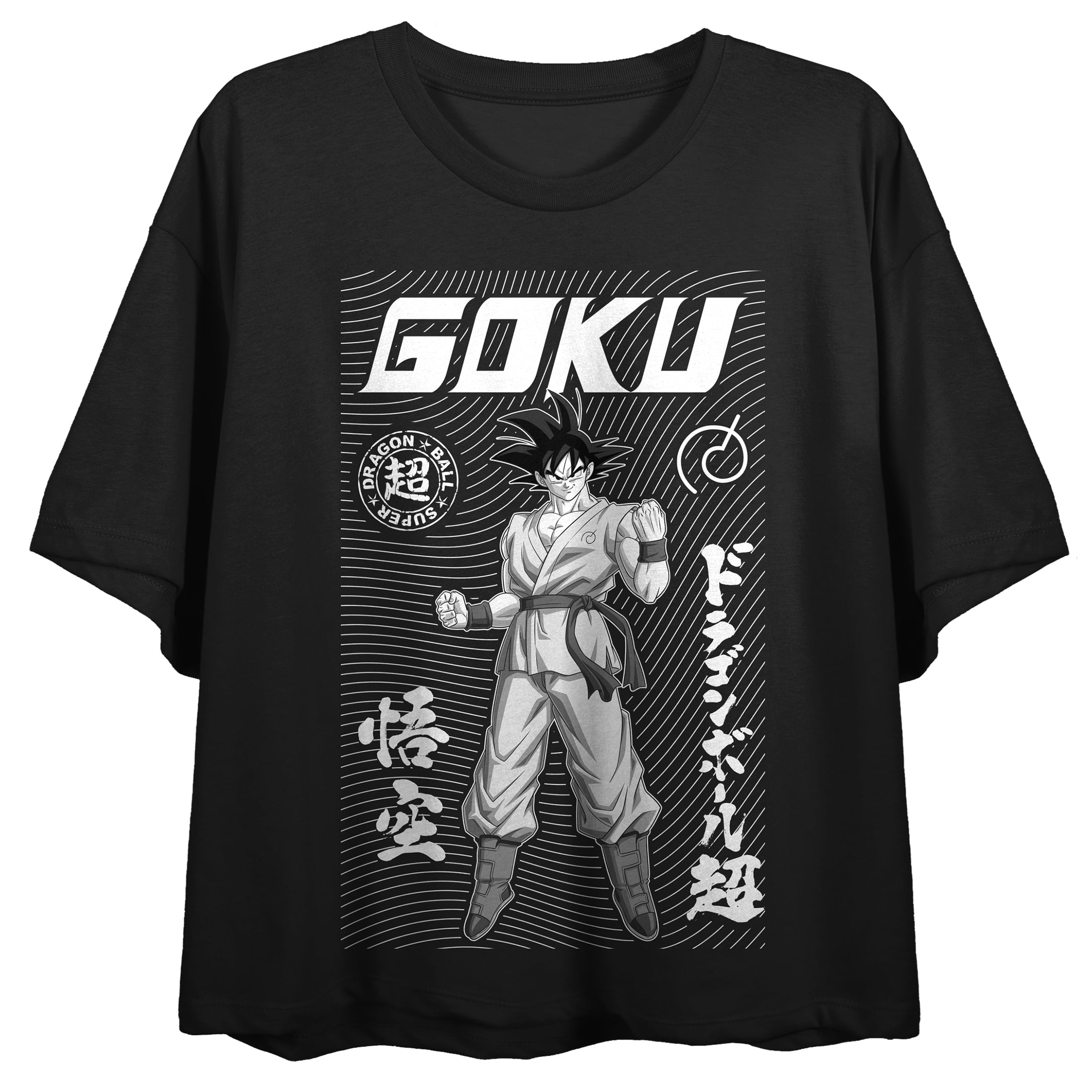 Dragon Ball Super Goku Symbols & Kanji Crew Neck Short Sleeve Women's ...