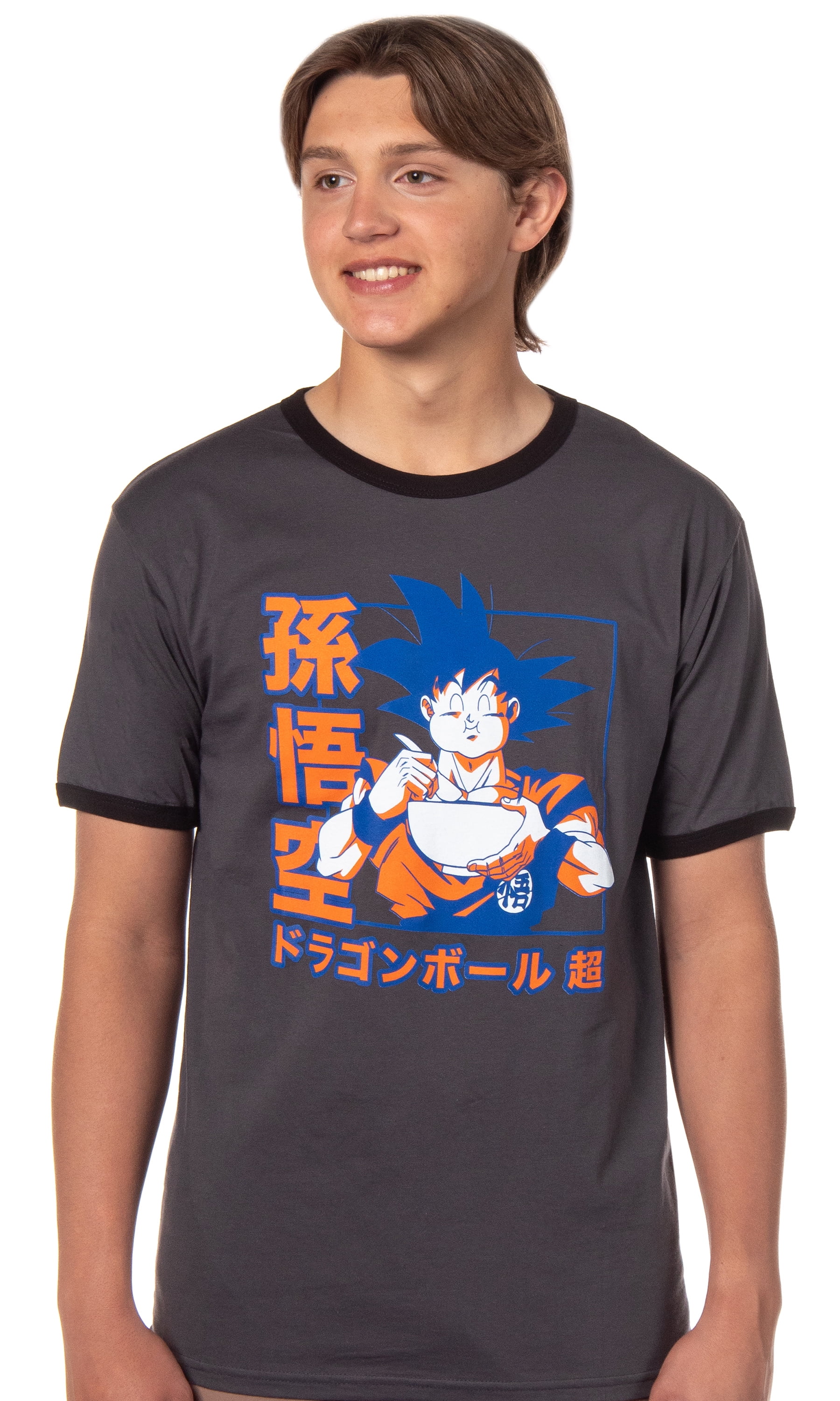 Dragon Ball Super Men's Goku Ramen Kanji Design Adult Anime Ringer T ...