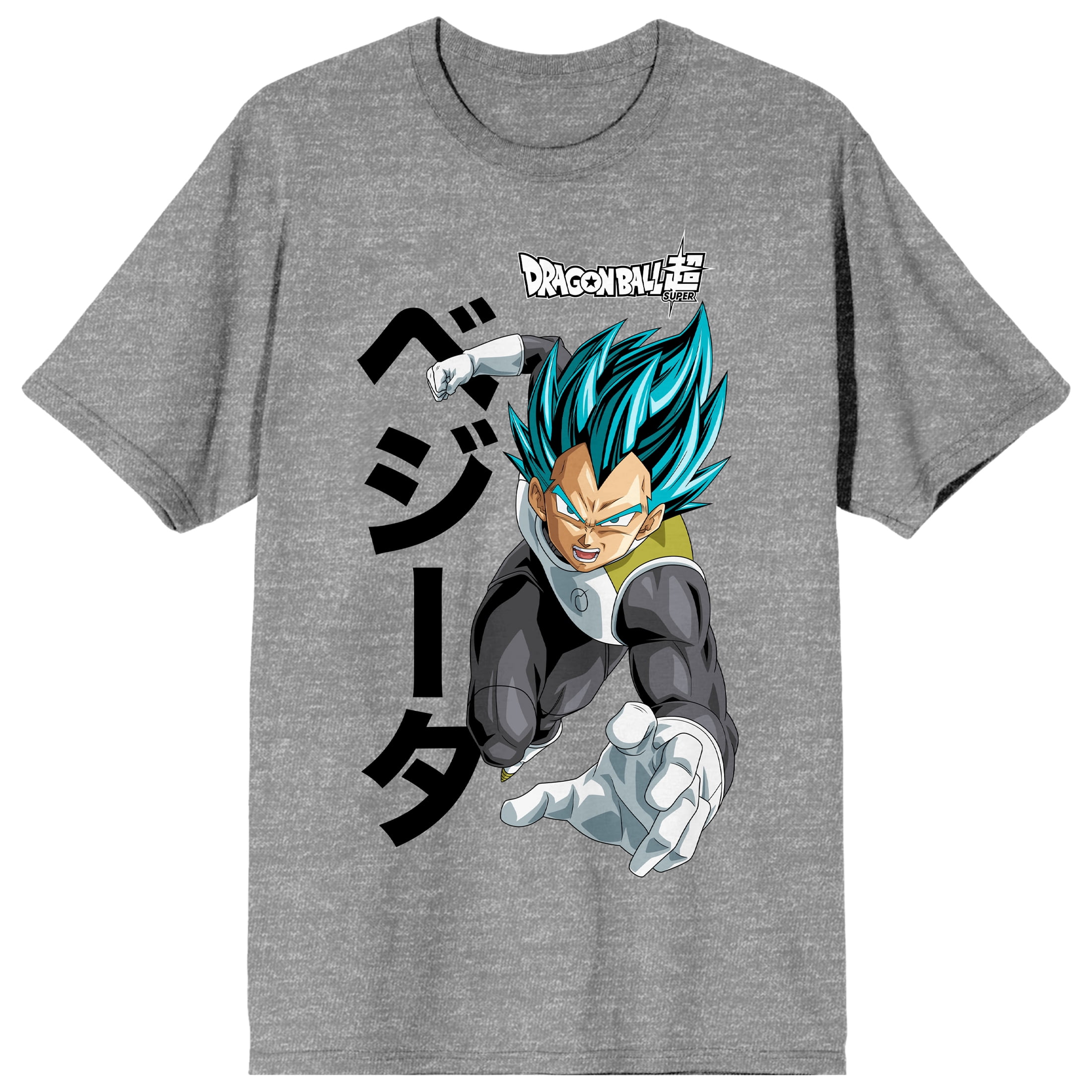Dragon Ball Super Vegeta Kanji Men's Athletic Heather Crew Neck Short ...