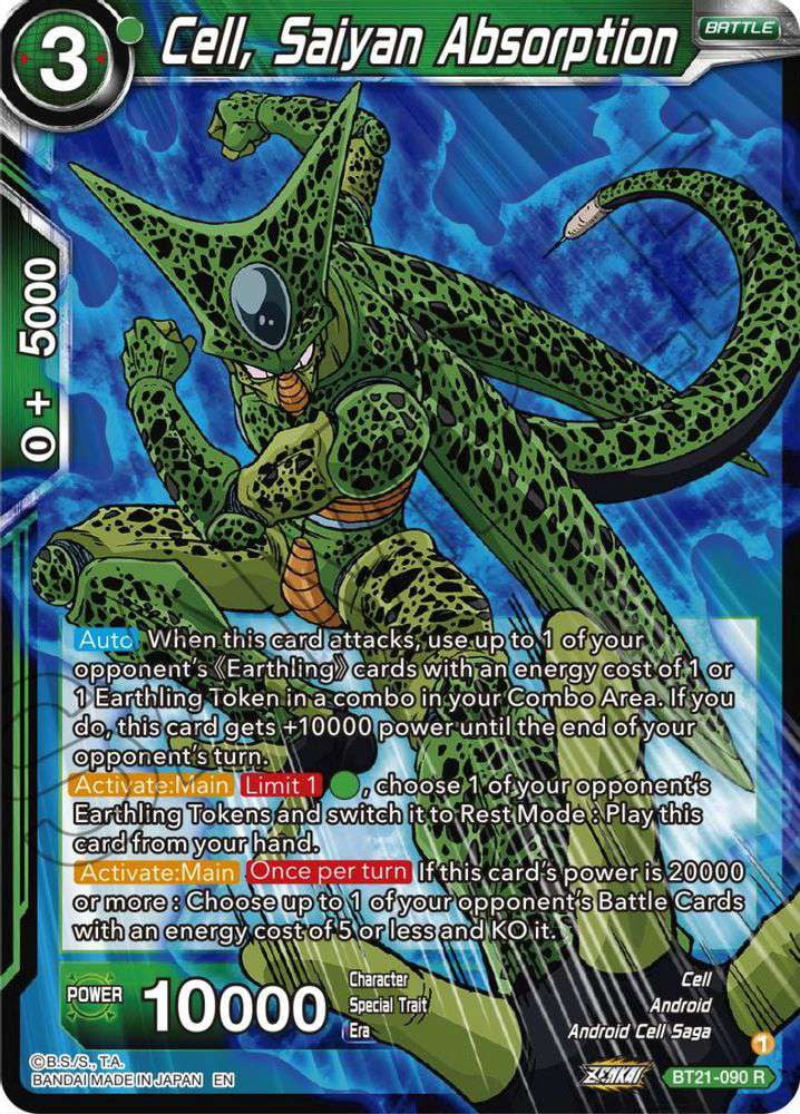 Dragon Ball Super Wild Resurgence Rare Cell, Saiyan Absorption BT21-090 ...