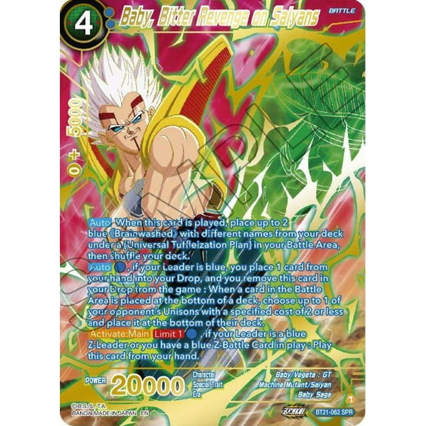 Dragon Ball Super Wild Resurgence Special Rare Baby, Bitter Revenge on Saiyans BT21-062 ...