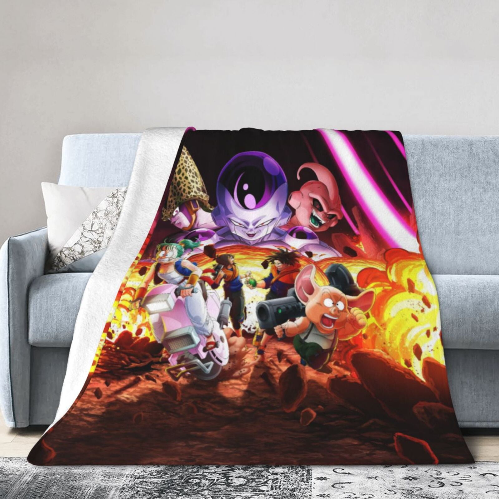 Dragon Ball Throw Blanket Kids Plush Blanket Ultra-Soft Micro Flannel ...