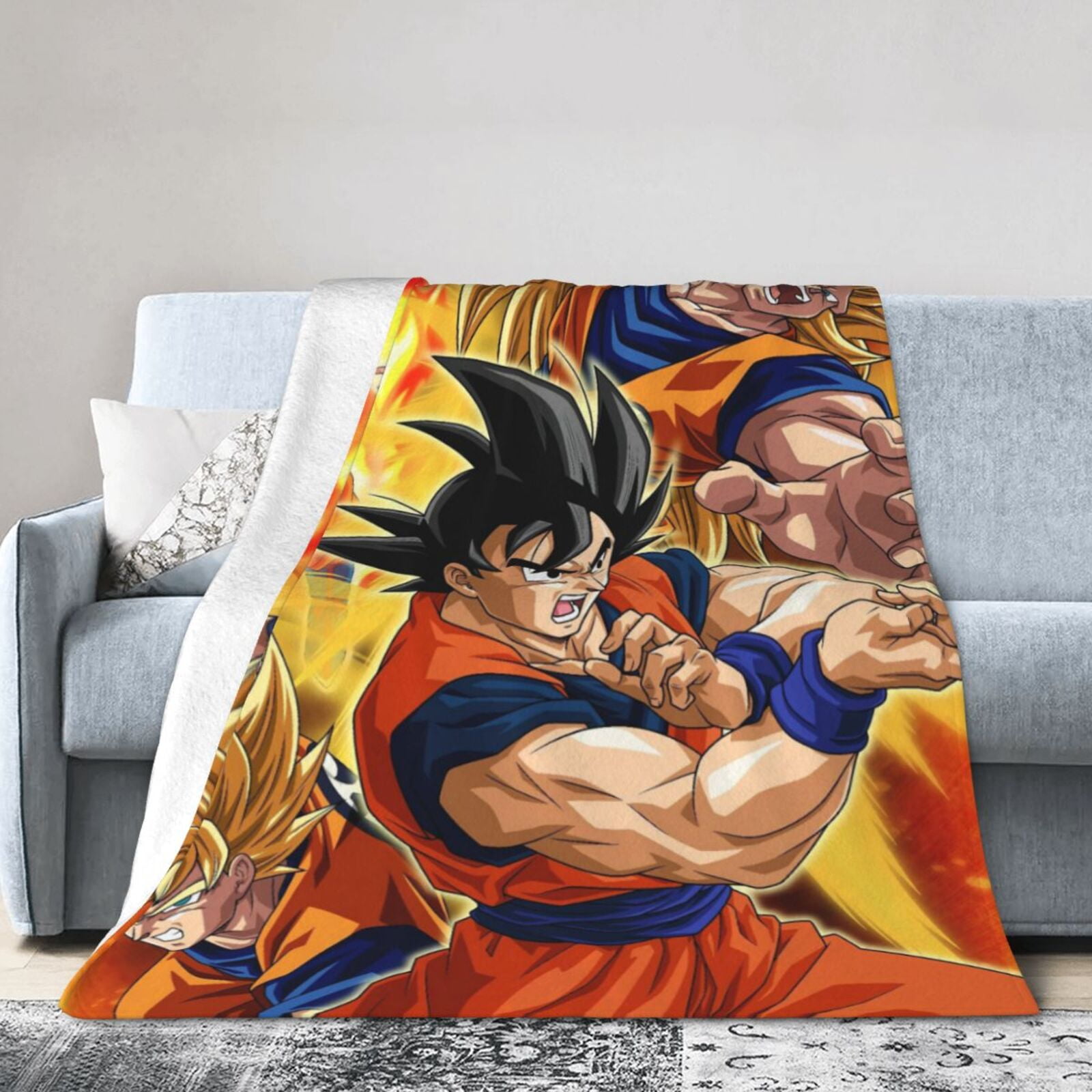 Dragon Ball Throw Blanket Kids Plush Blanket Ultra-Soft Micro Flannel ...