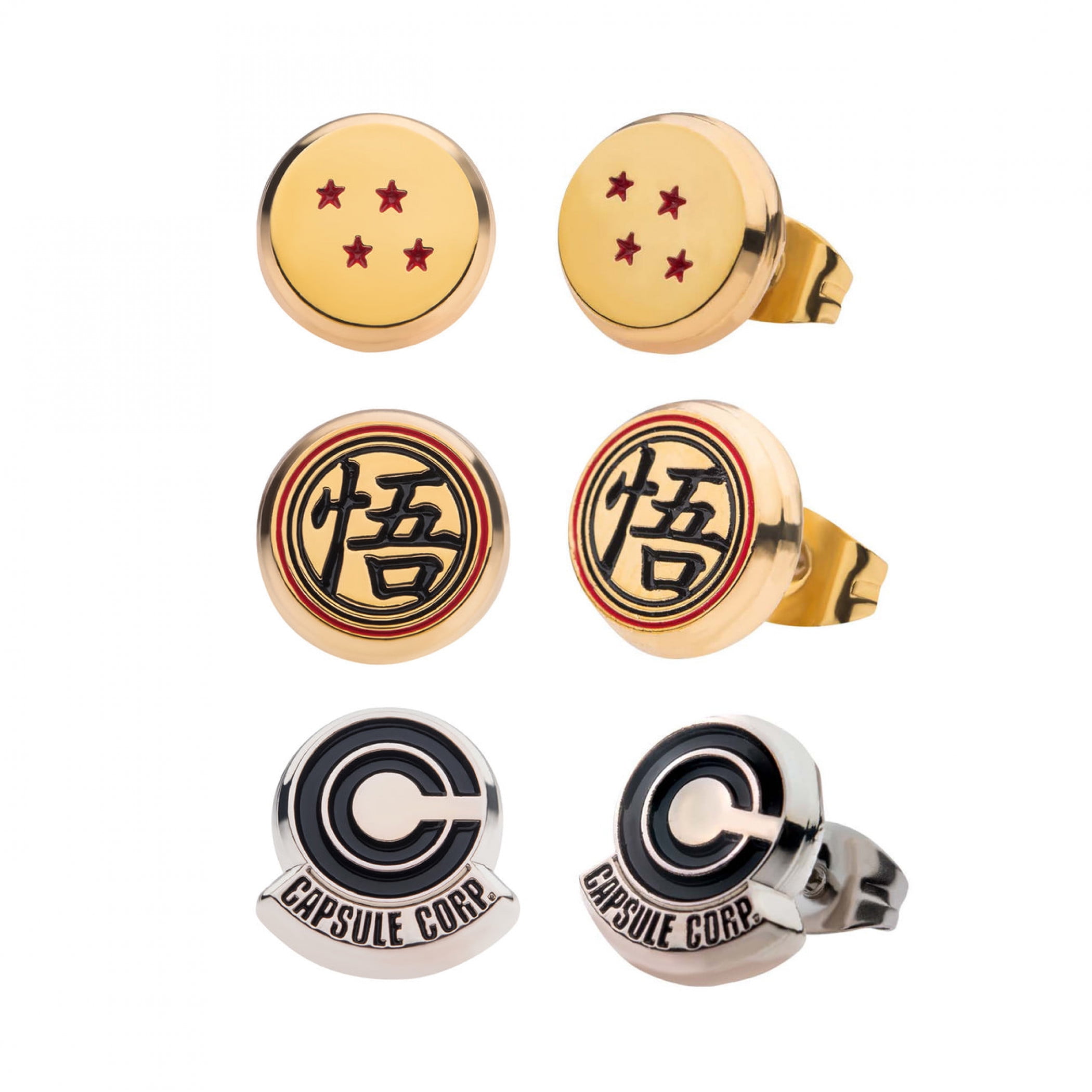 Dragon Ball Z Symbols 3-Pair Stud Earrings Set - Walmart.com