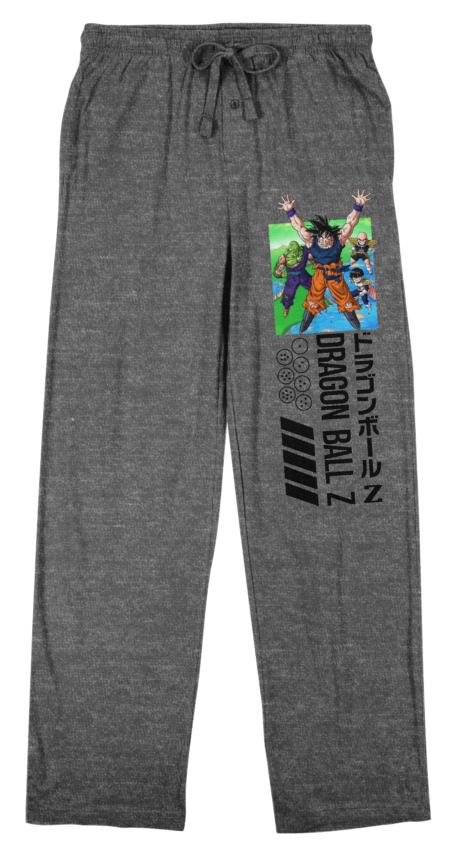 Dragon Ball Z Action Characters and Kanji Title Men's Heather Gray ...