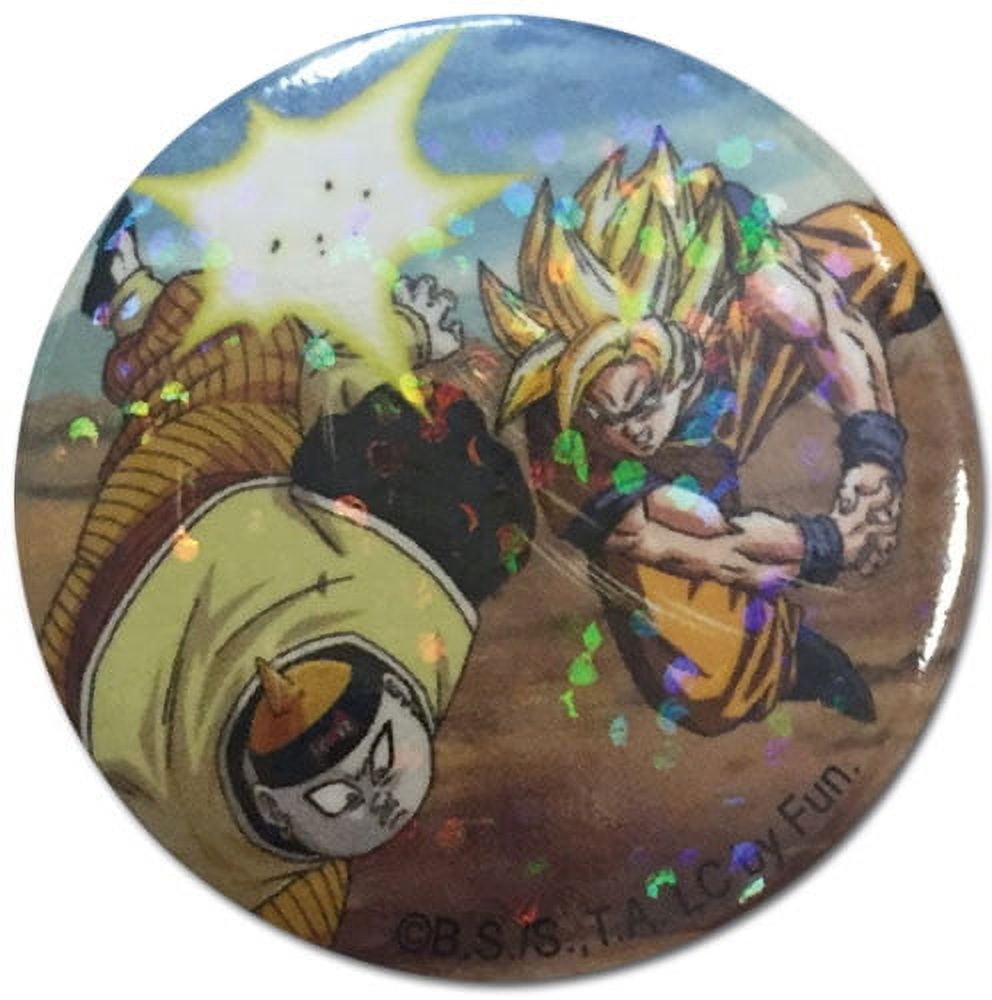 Dragon Ball Z Android 19 vs Goku Glitter Anime Glitter Button GE-16881 ...