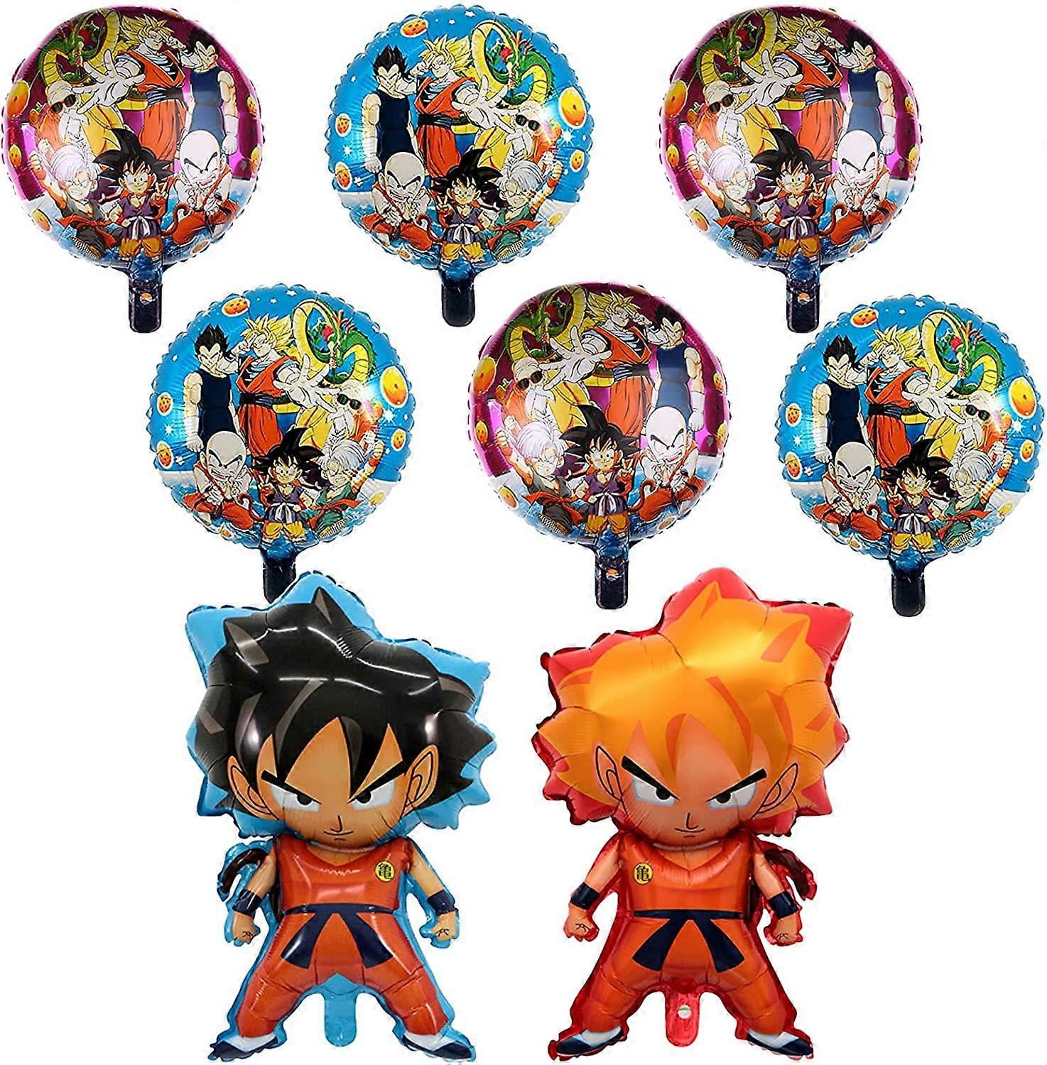 Dragon Ball Z Anime Foil Balloons 8pc - Double-Sided Goku Super Saiyan ...