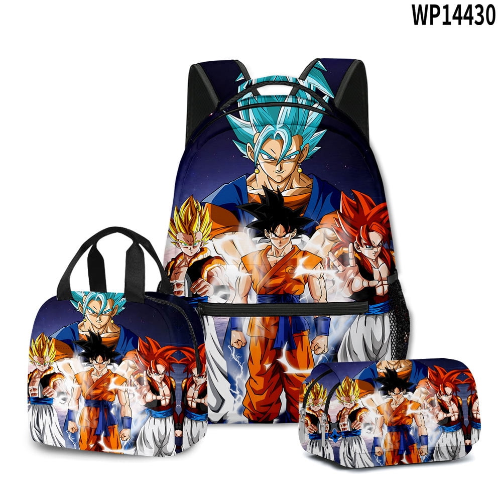 Dragon Ball Z Backpack, Lunch Bag & Pencil Case Set, 3D Anime Printed ...