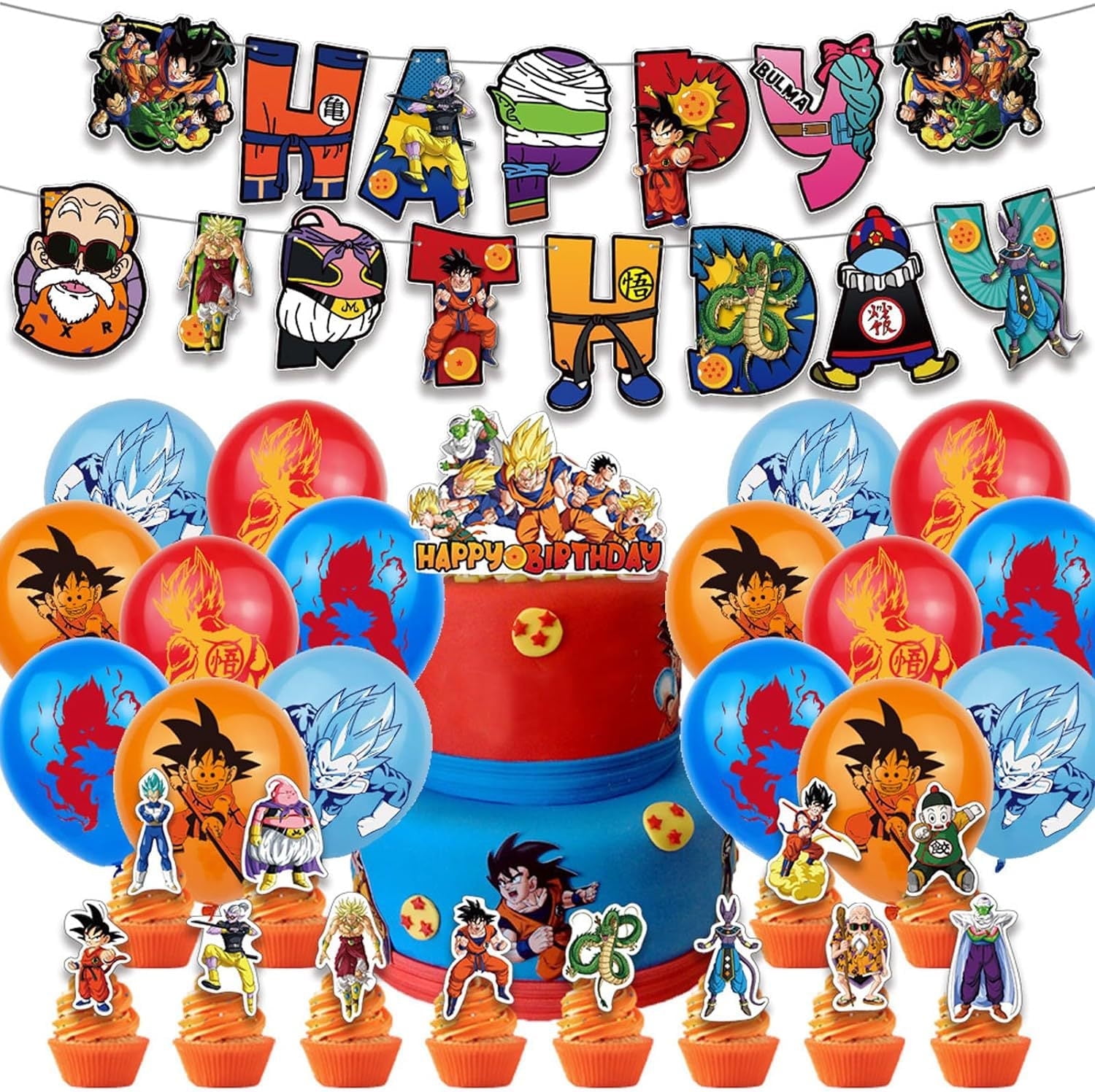 Dragon Ball Z Birthday Party Decorations, Anime Goku Birthday Party ...