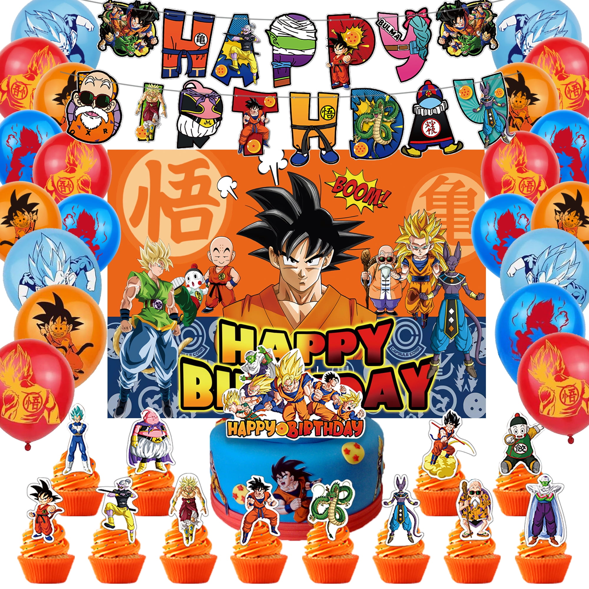 Dragon Ball Z Birthday Party Decorations, Anime Goku Birthday Party ...
