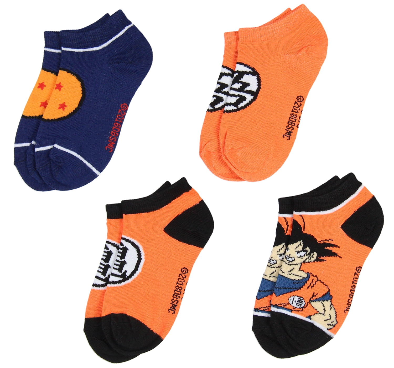 Dragon Ball Z Boys' Socks Goku Kame Symbols 4 Pairs Kids Ankle No Show ...