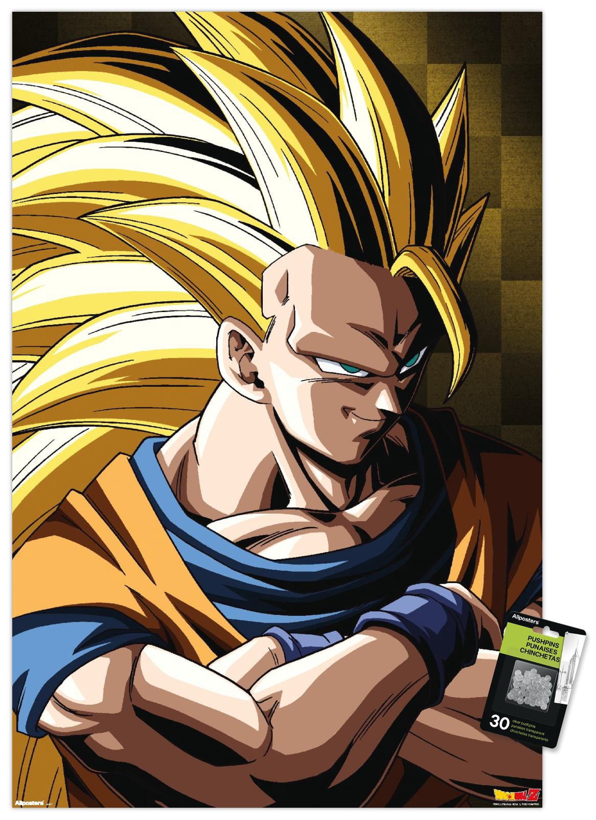 Dragon Ball Z: Cell Saga - Goku Super Saiya Wall Poster with Pushpins ...