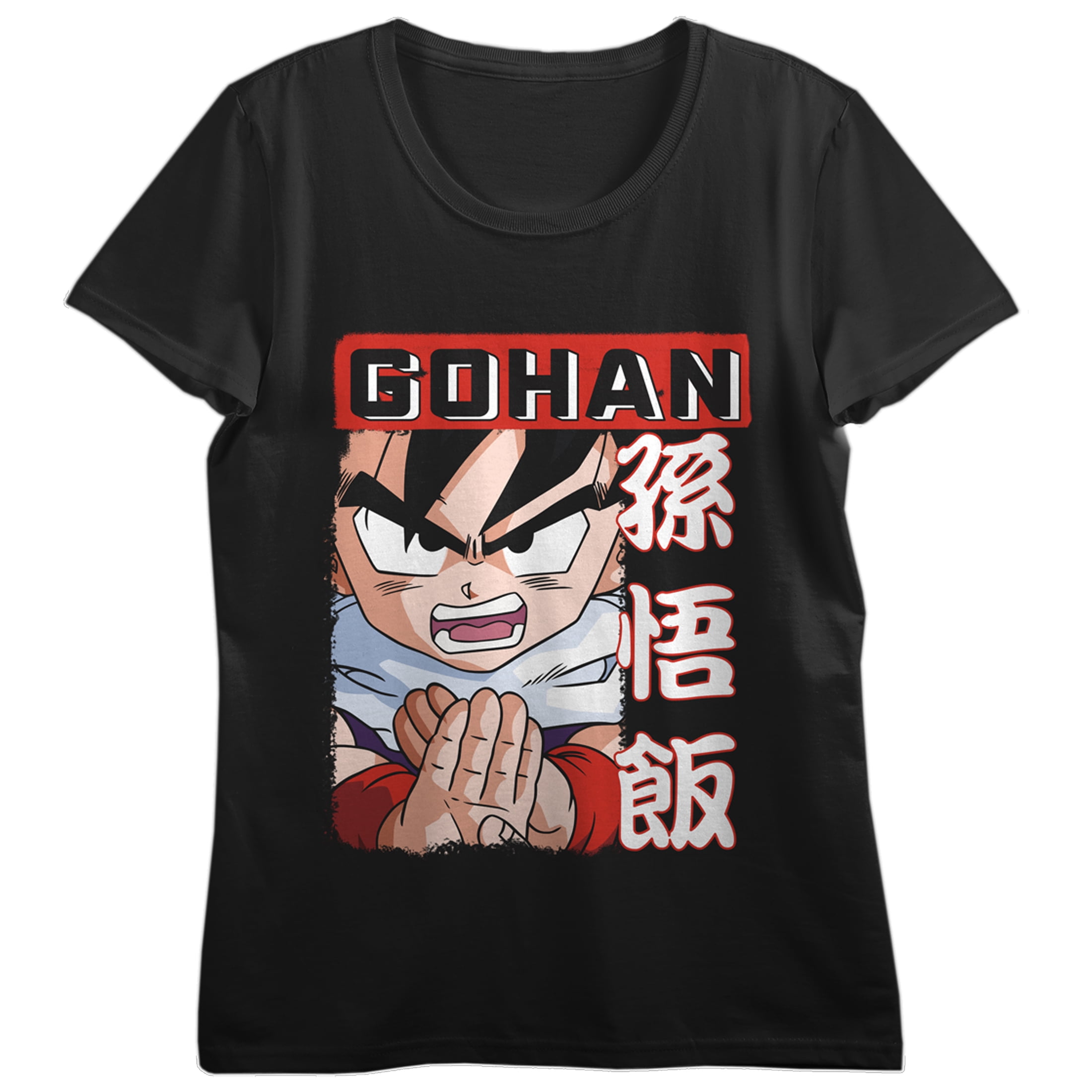 Dragon Ball Z Gohan Close Up Art Crew Neck Short Sleeve Women's Black T-shirt-Medium - Walmart ...