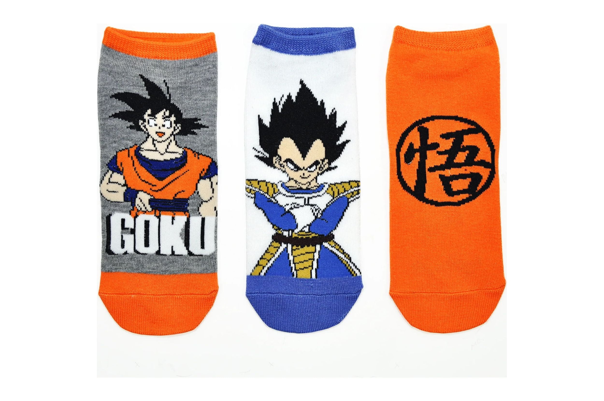 Dragon Ball Z Goku 3 Pair Lowcut Socks - Walmart.com