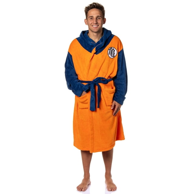Free Shipping! Dragon Ball Z Goku Adult Fleece Hooded Bathrobe for Men ...