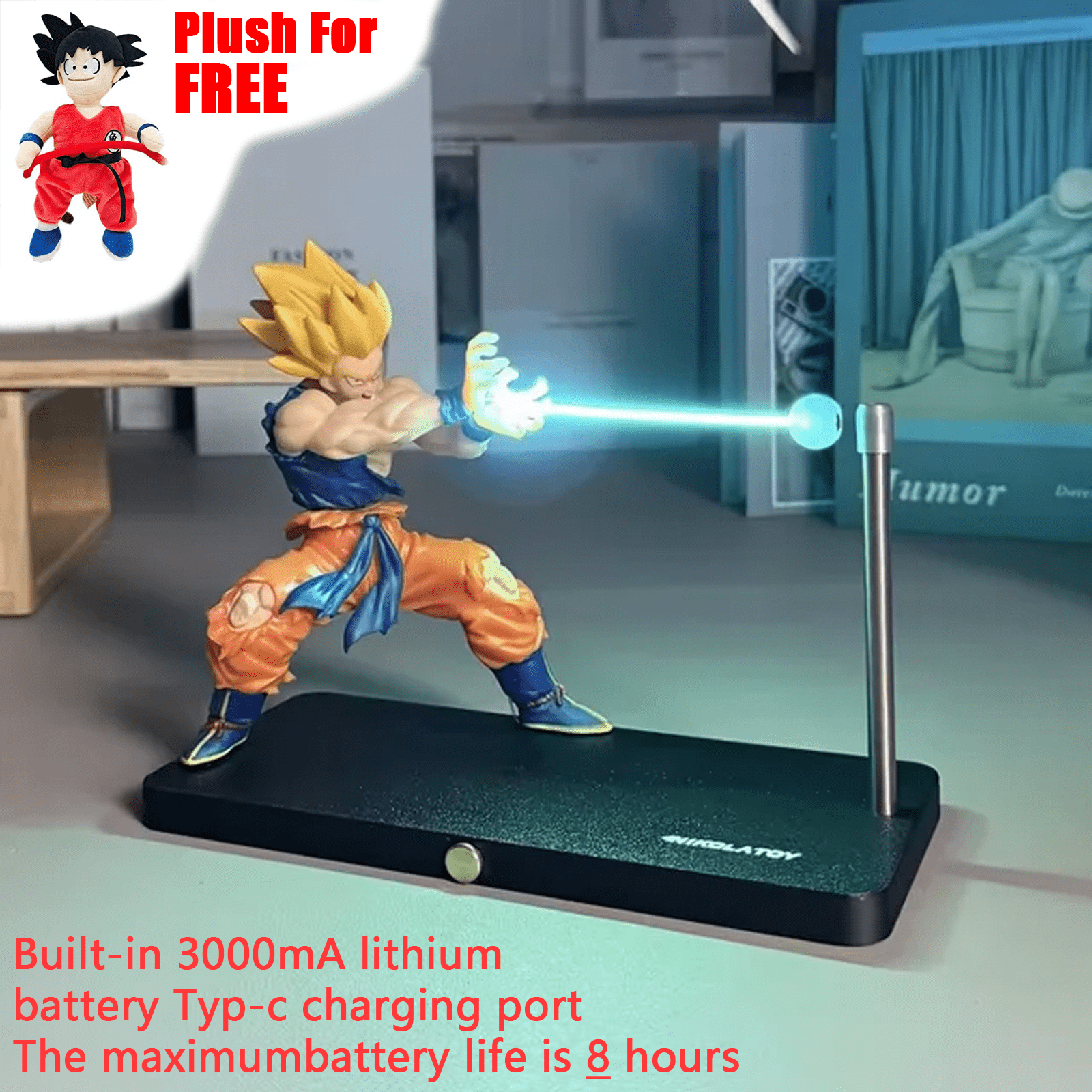 Dragon Ball Z Goku Kamehameha Magnetic Touch Night Light – LED Desk ...