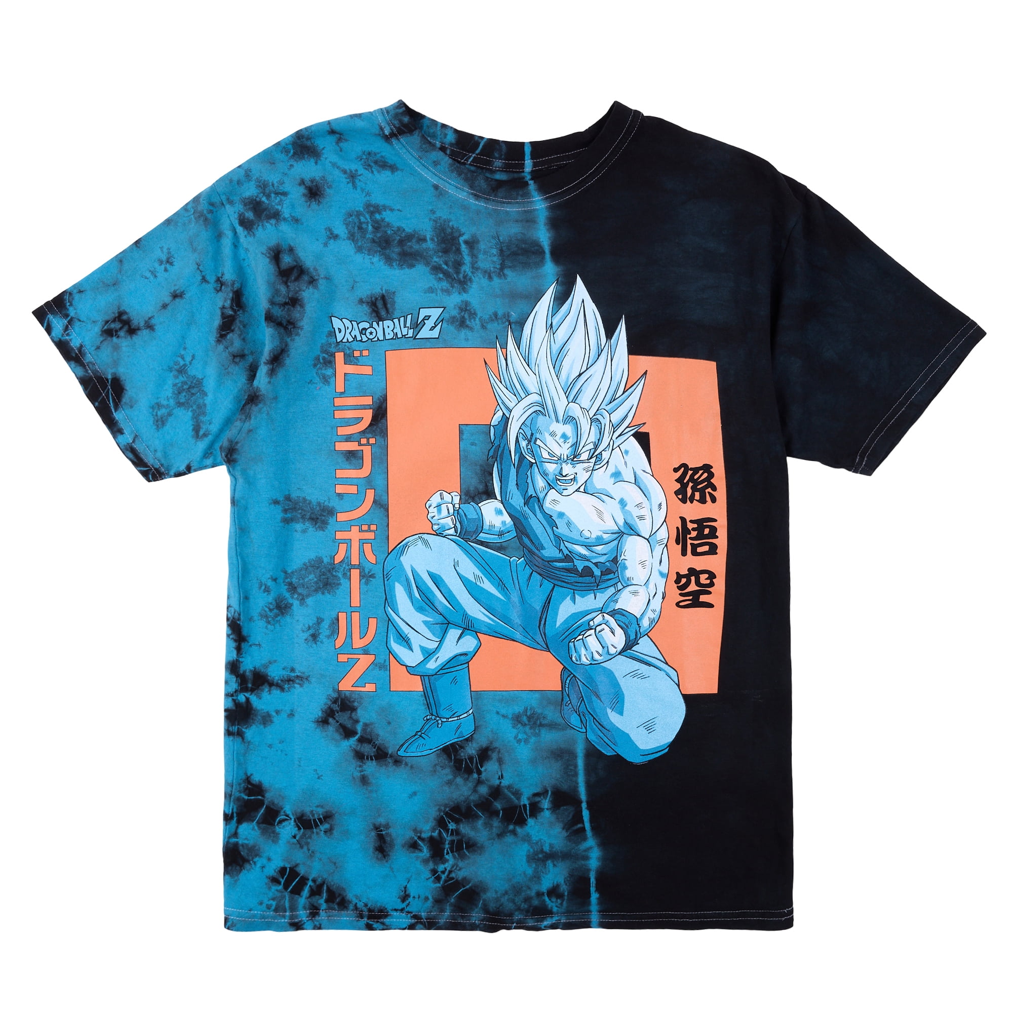 Dragon Ball Z Goku Kanji Adult Blue-Green Short Sleeve Tee - Medium ...