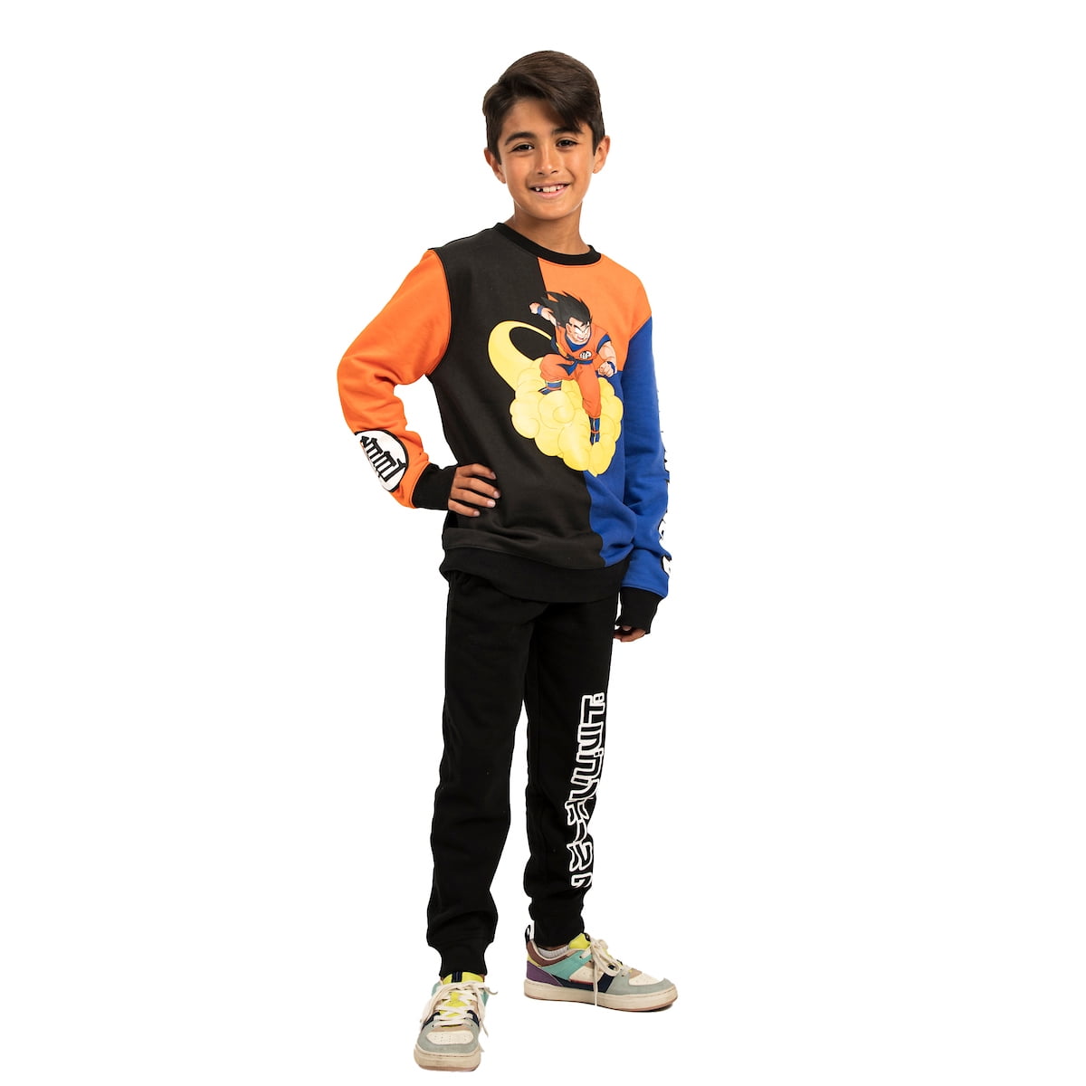 Dragon Ball Z Goku and Title Logo Oversized Graphic Youth Sweatshirt ...