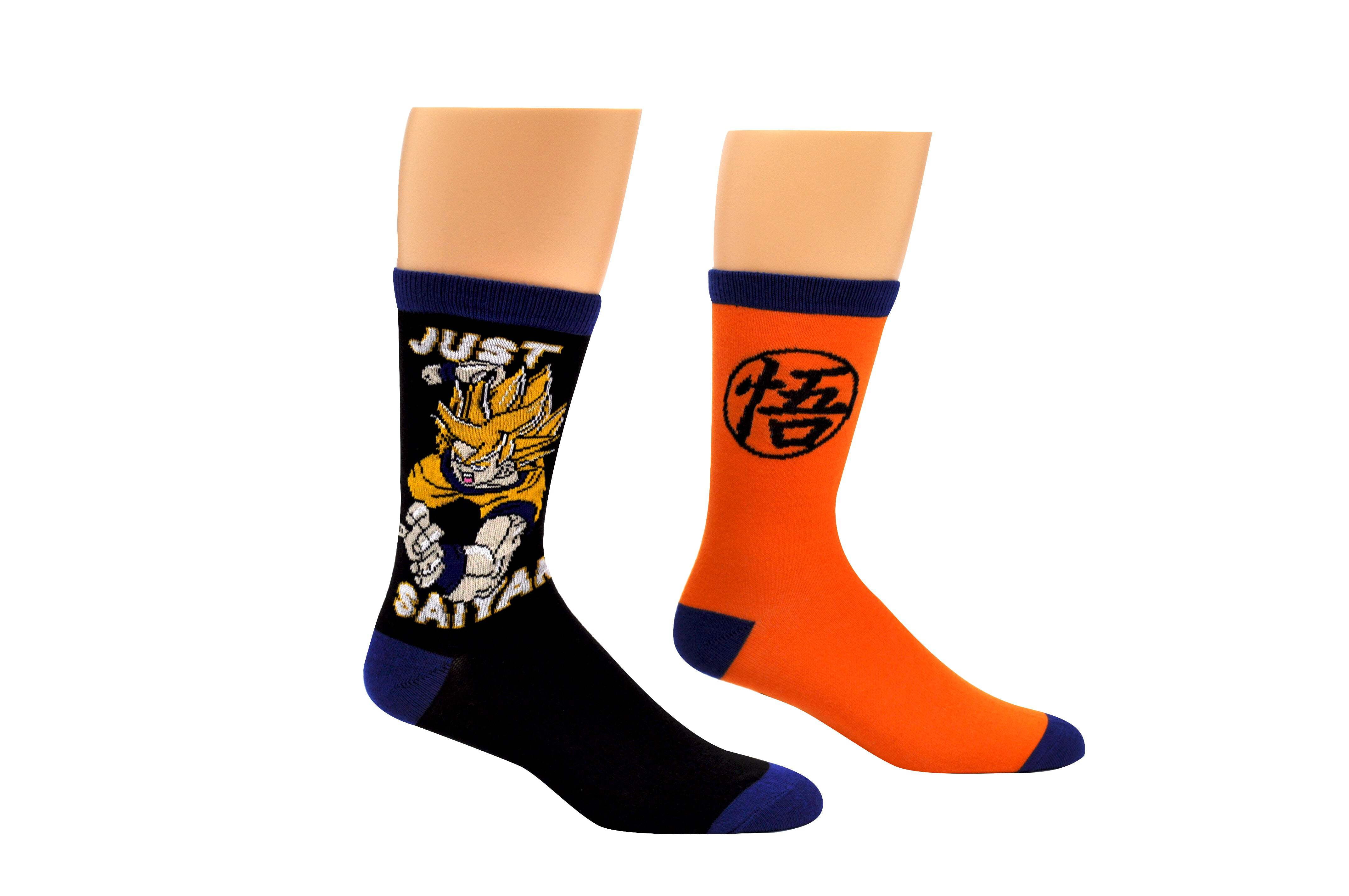 Dragon Ball Z Just Saiyan 2 Pair Pack Crew Socks - Walmart.com