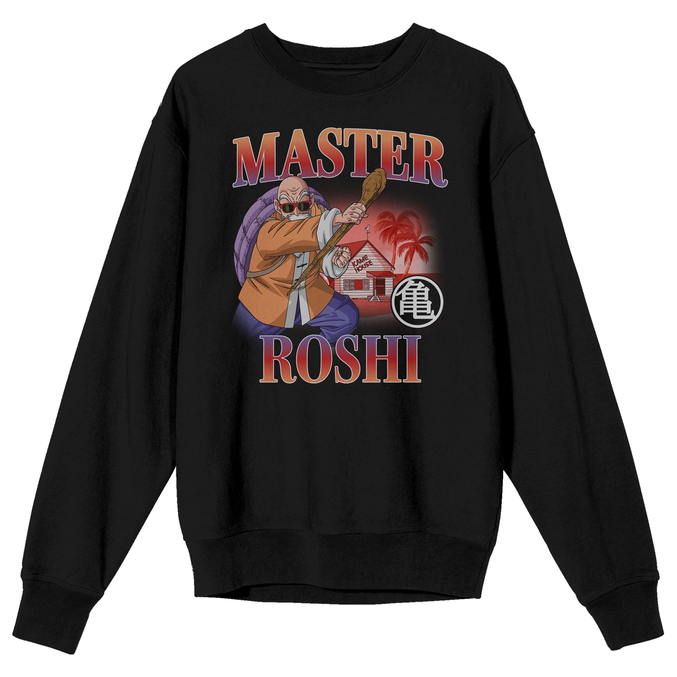 Dragon Ball Z Master Roshi Crew Neck Long Sleeve Men's Black Sweatshirt ...