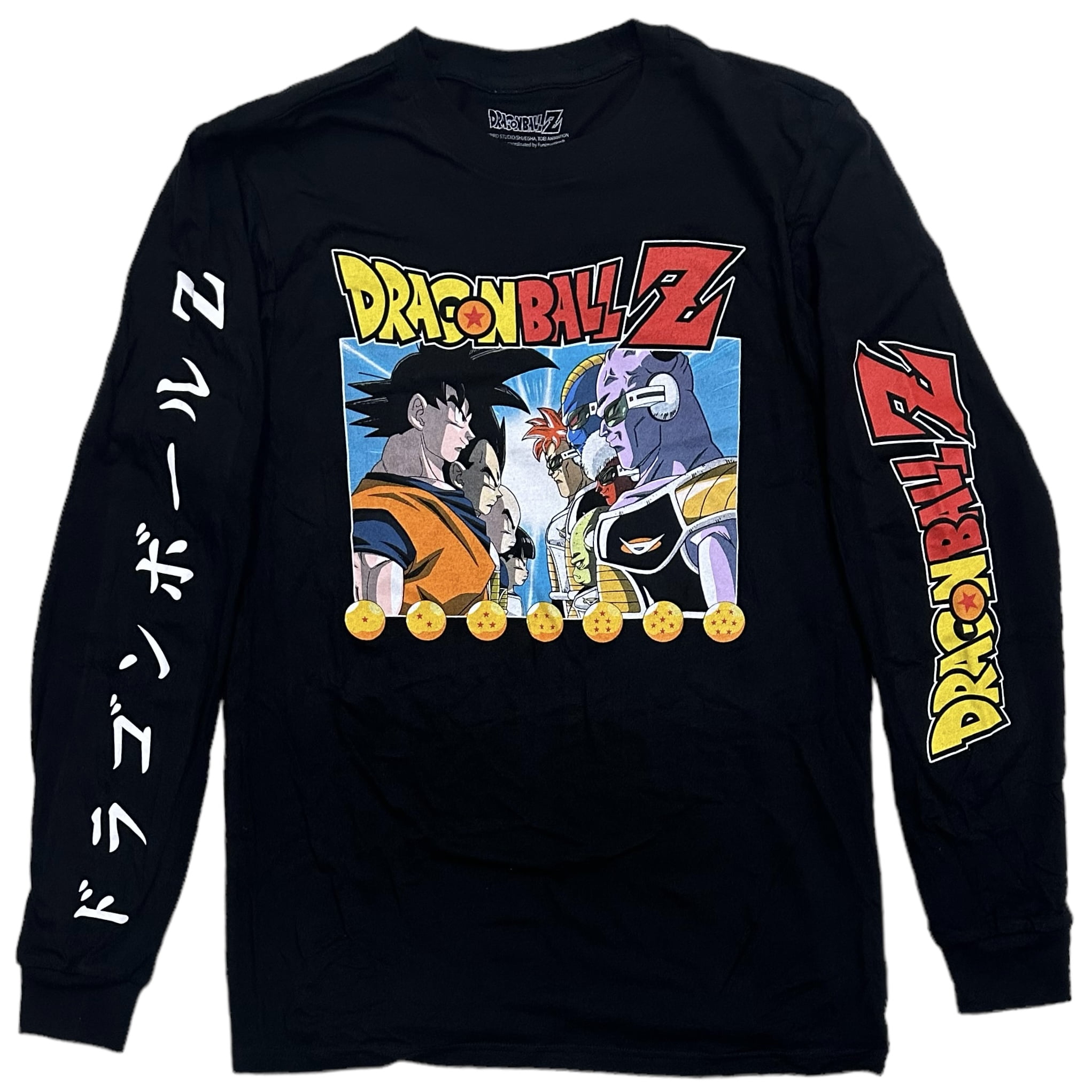 Dragon Ball Z Men's Character Group Japanese Anime Black Long Sleeve ...