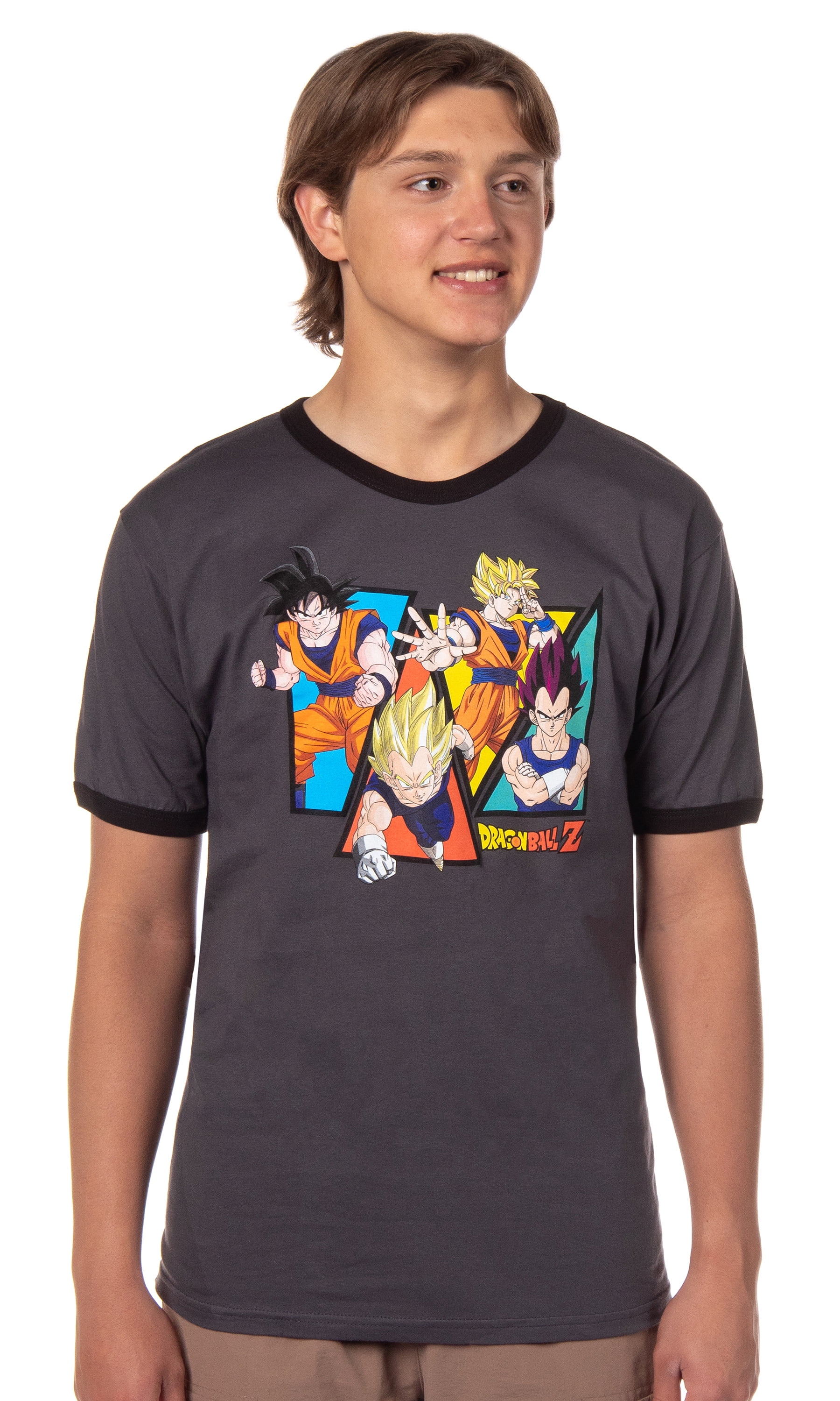 Dragon Ball Z Men's Character Triangle Design Adult Anime Ringer T ...