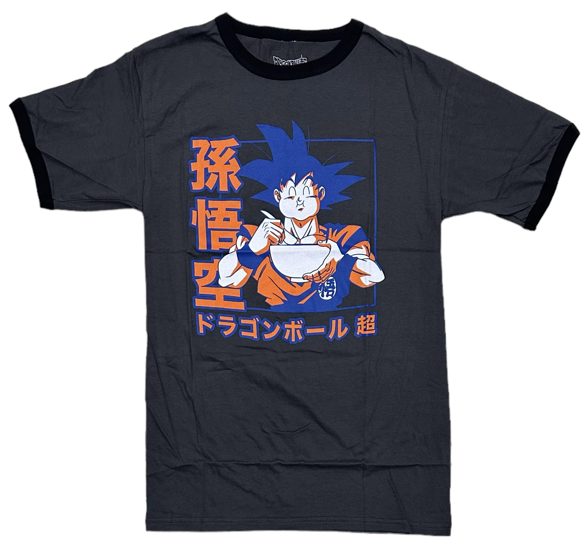 Dragon Ball Z Men's Goku Eating Ramen Noodle Japanese Anime Tee T-Shirt ...