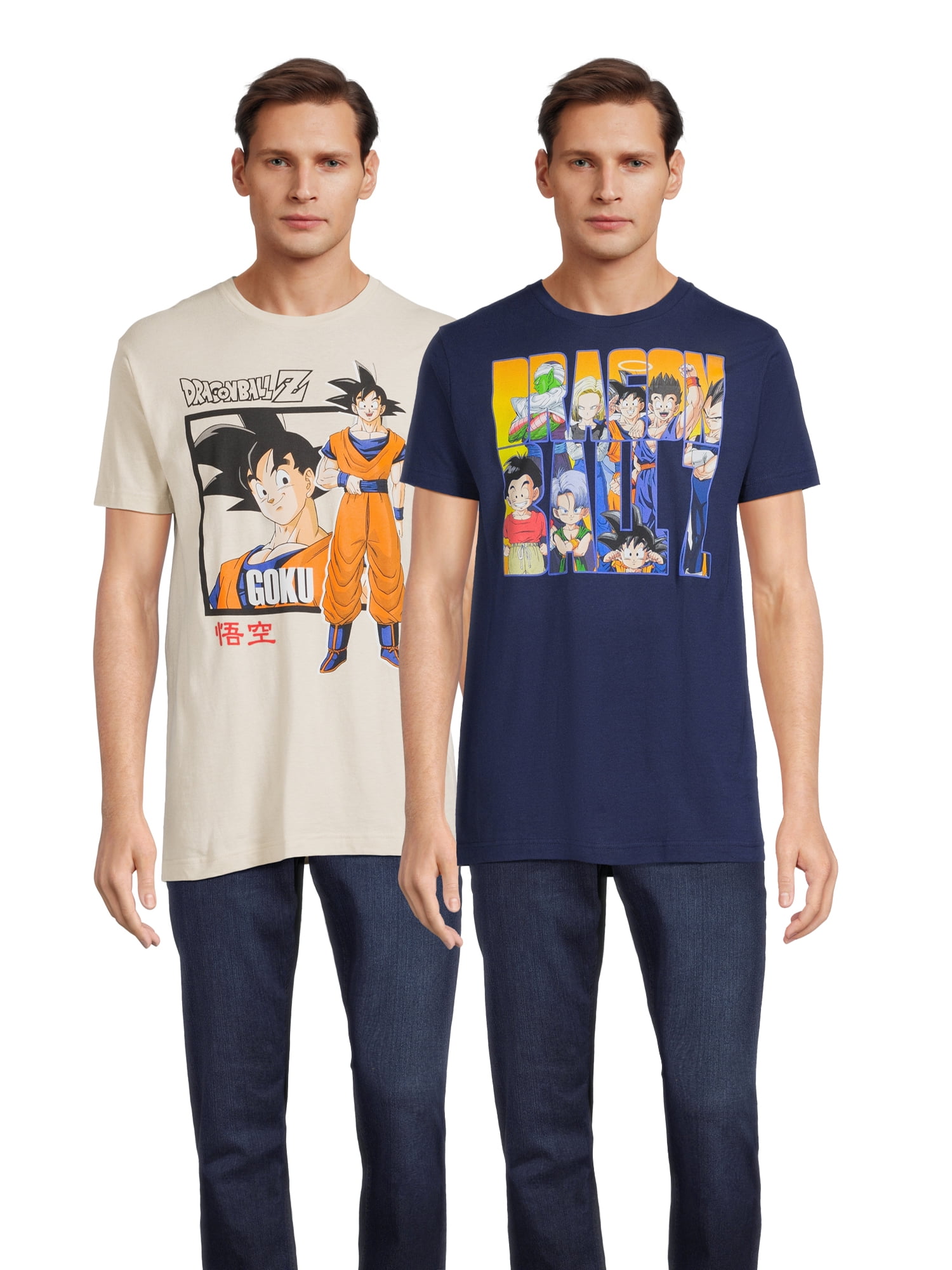 Dragon Ball Z Men's and Big Men's Graphic Tee Shirt, 2-Pack, S-3XL ...