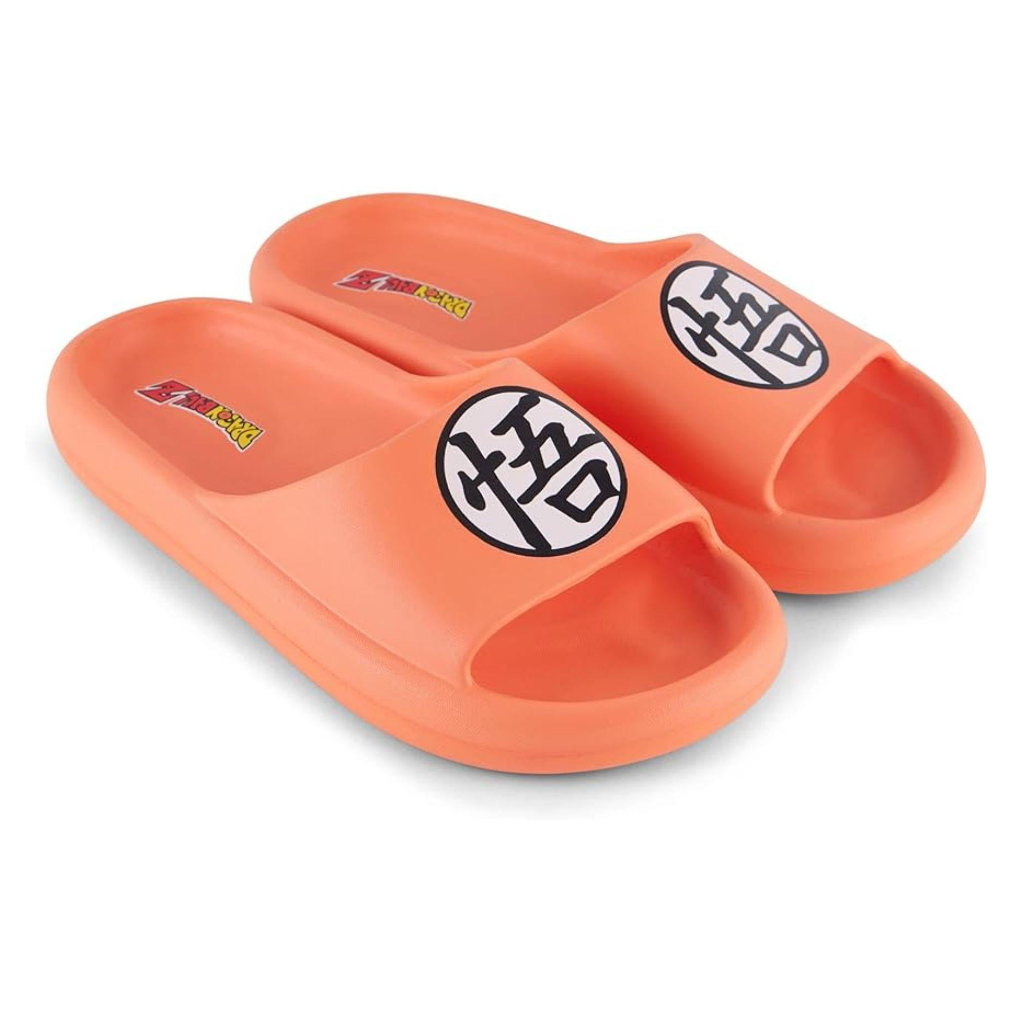 Dragon Ball Z Mens Slides, Comfort Foam Slip On Goku Slippers Orange ...