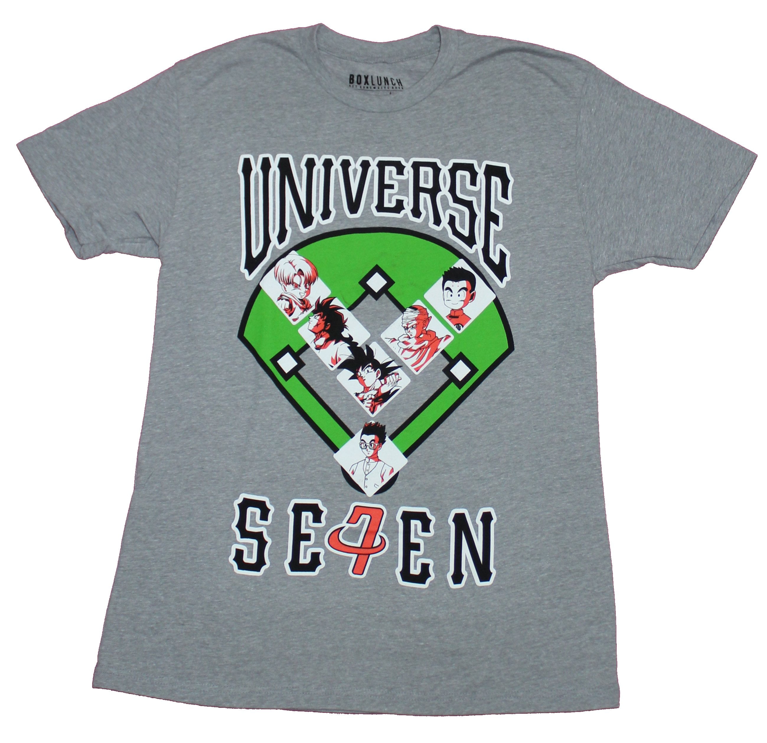 Dragon Ball Z Mens T-Shirt - Universe Seven Baseball Field Character ...