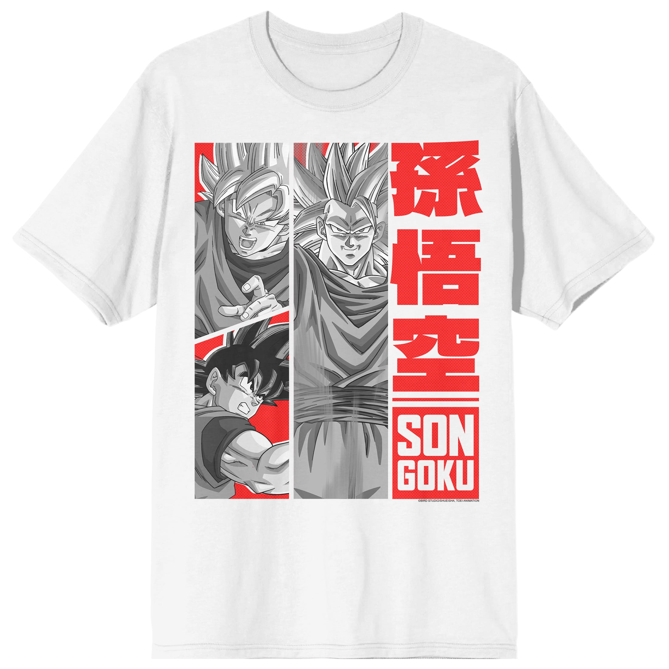 Dragon Ball Z Monochrome Goku Men's White Crew Neck Short Sleeve ...