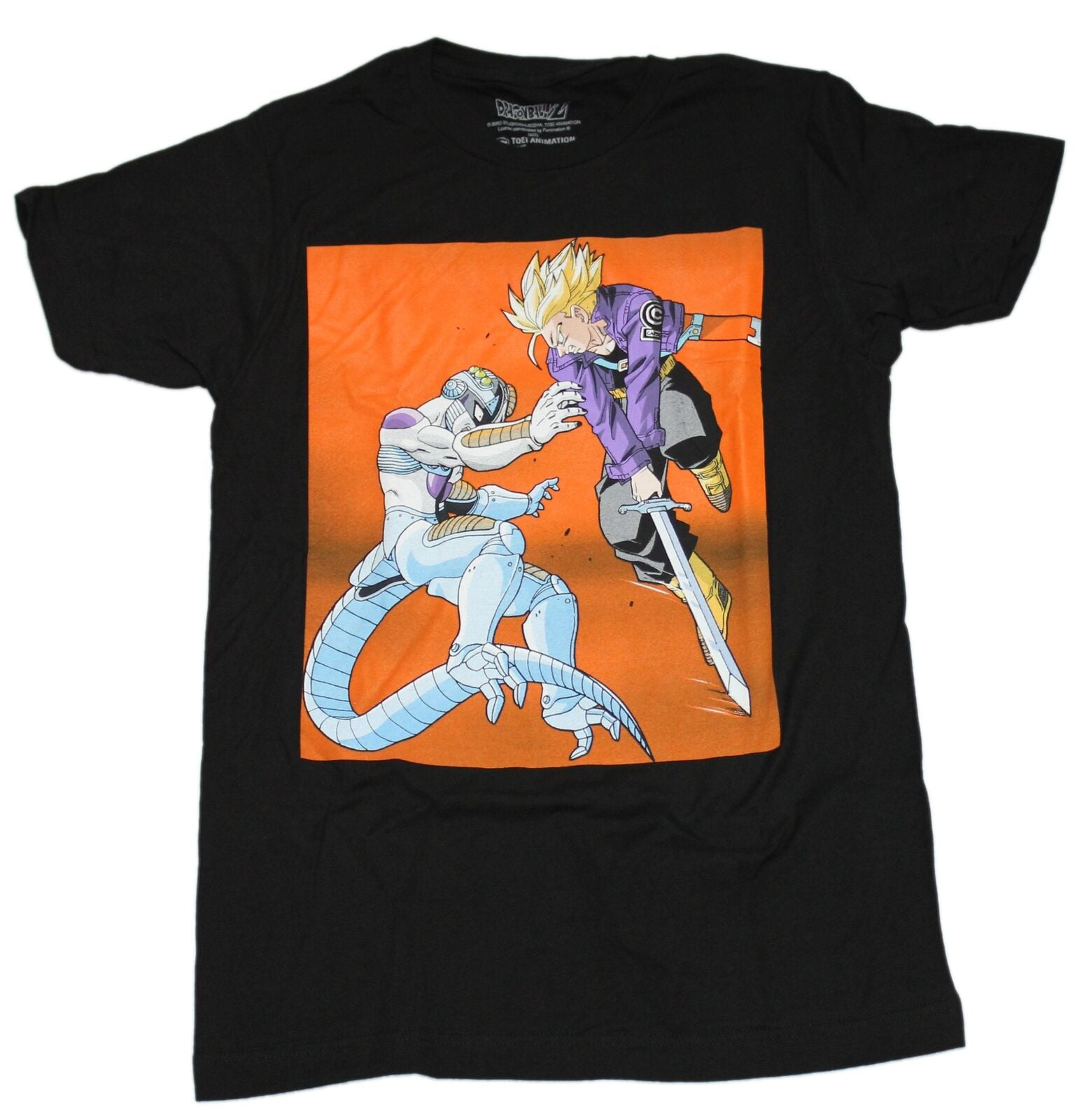 Dragon Ball Z New Adult T-Shirt - Trunks Frieza Orange Box Battle ...