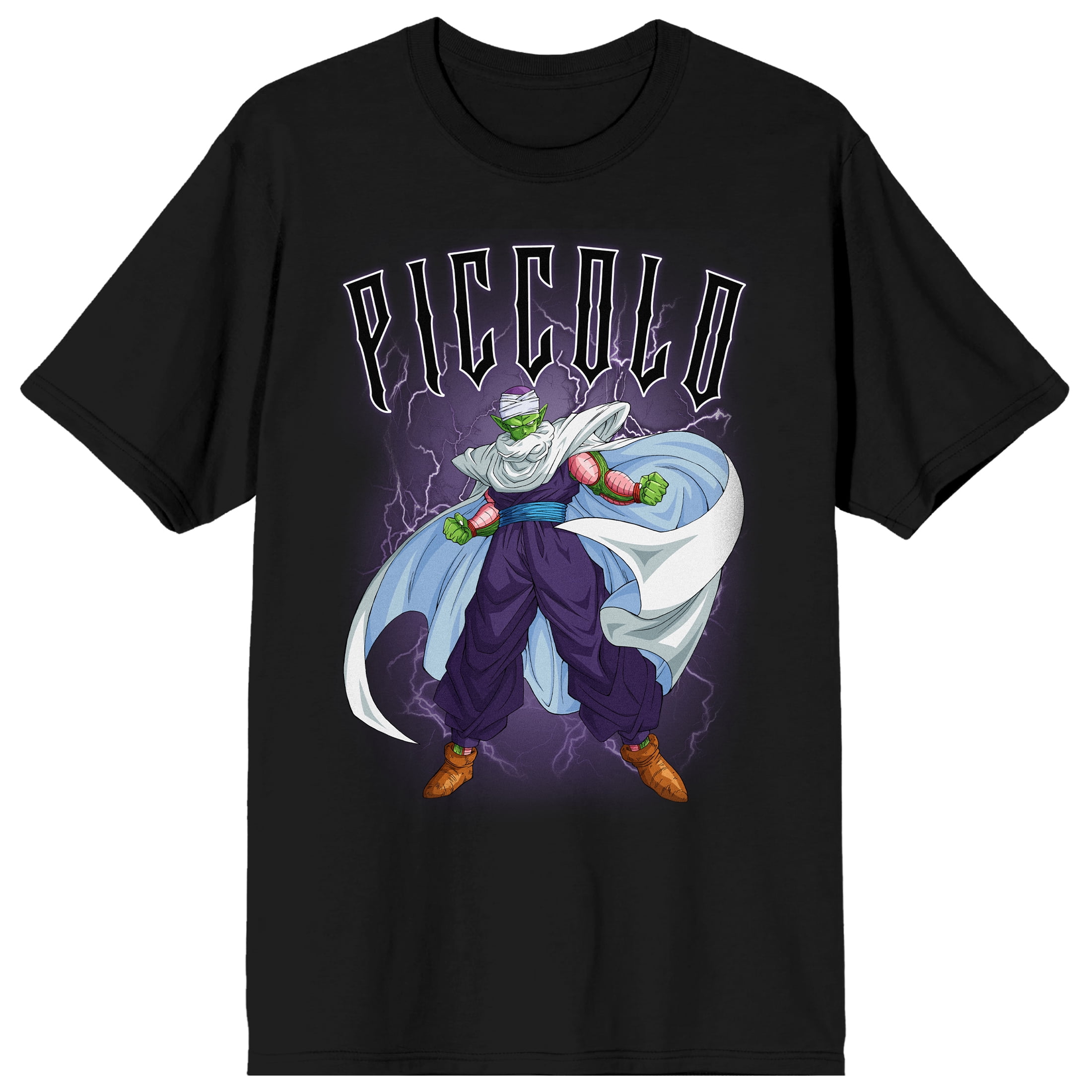 Dragon Ball Z Piccolo Lightning Adult Black Crew Neck Short Sleeve T ...