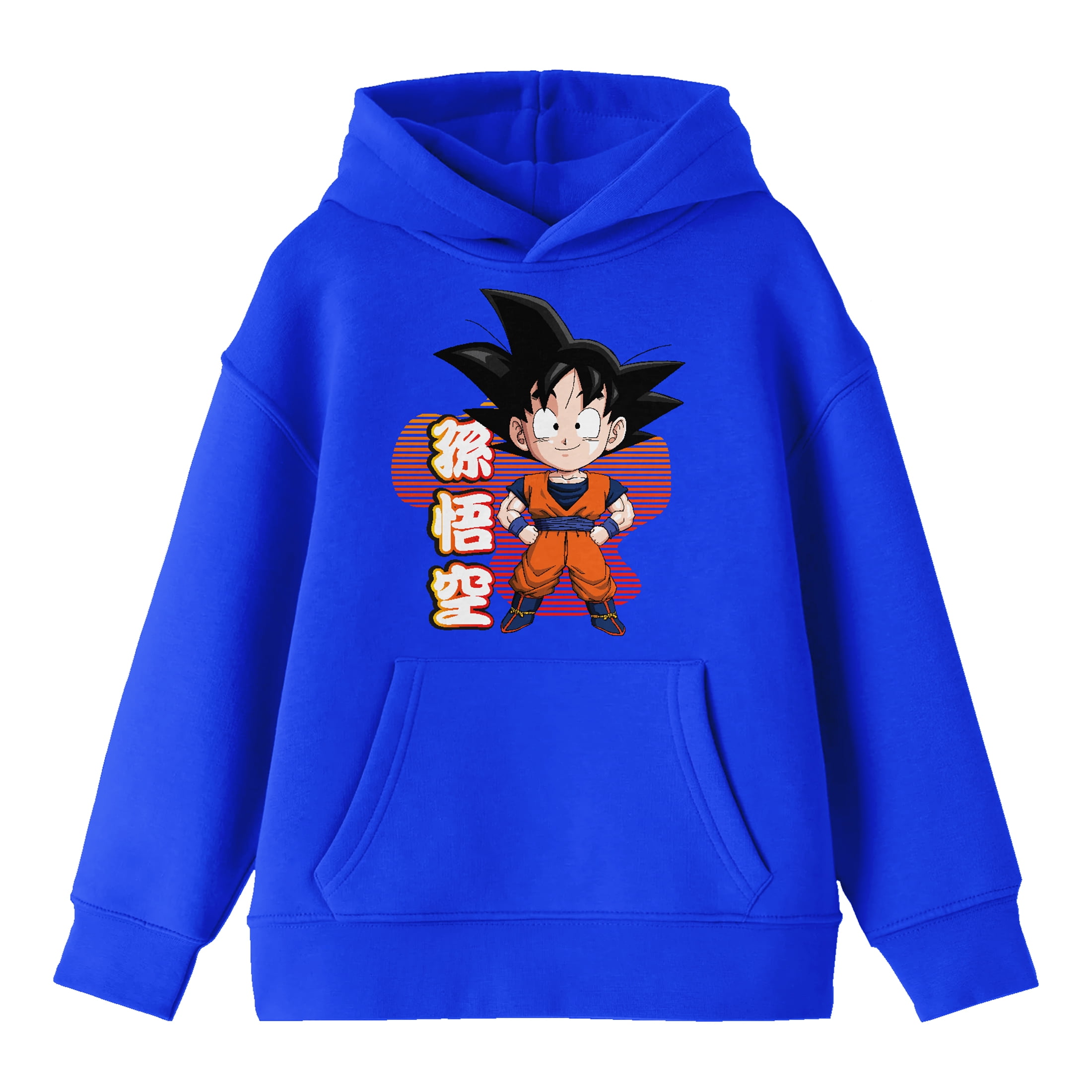 Dragon Ball Z Smiling Chibi Goku Long Sleeve Royal Blue Youth Hooded ...