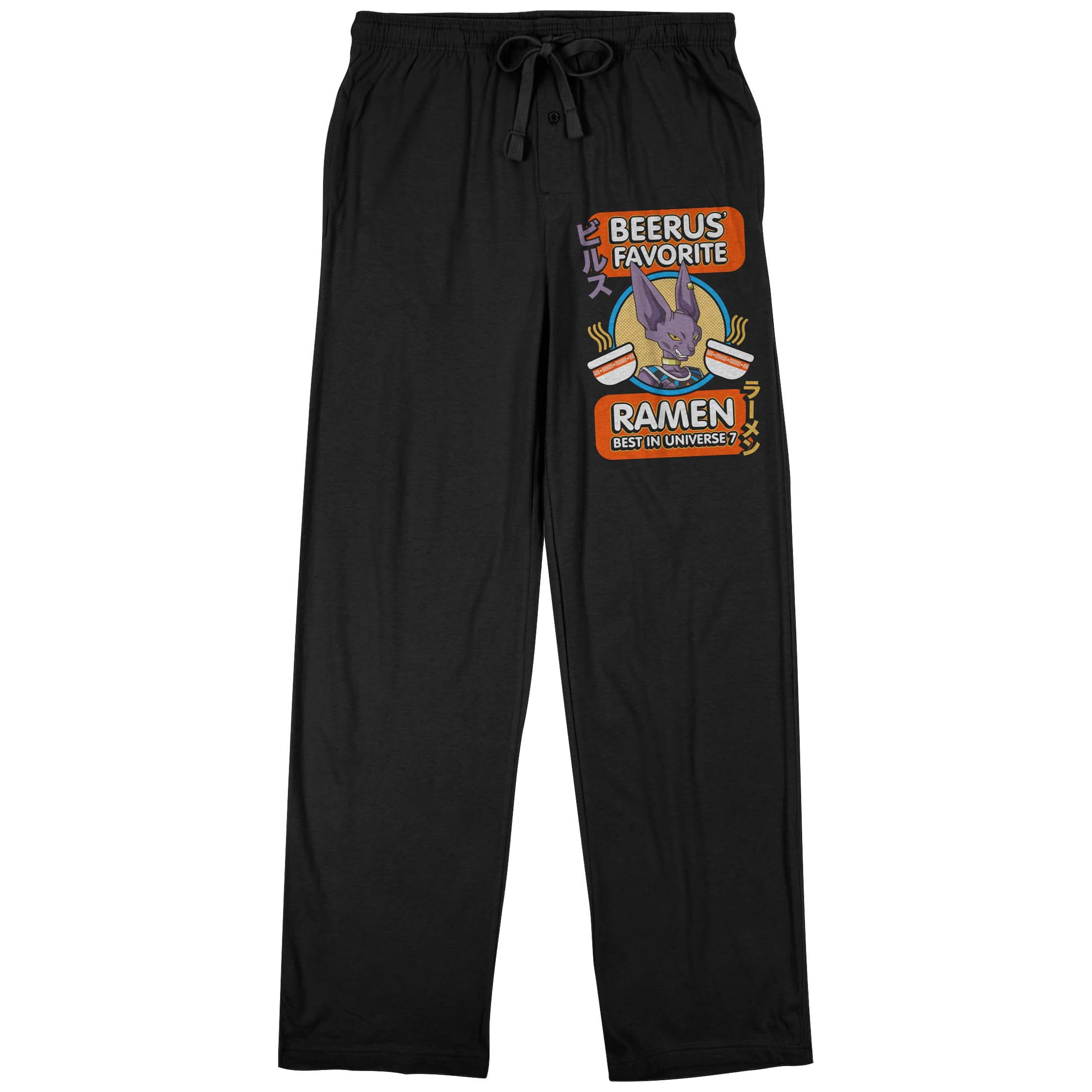 Dragon Ball Z Super Beerus Favorite Ramen Men's Black Sleep Pants-Large ...