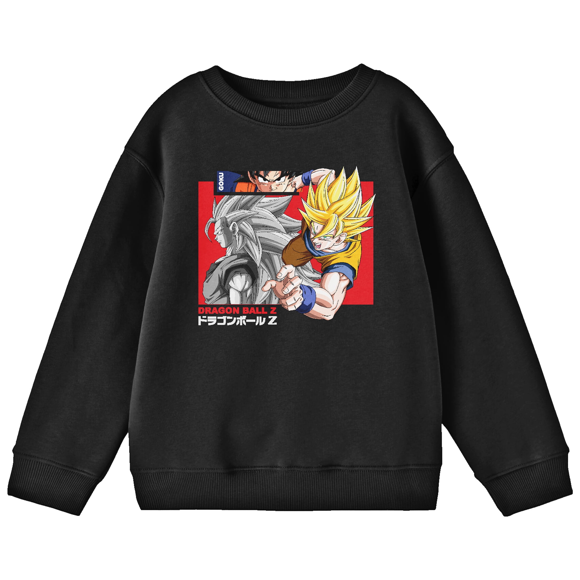 Dragon Ball Z Super Saiyan Goku Crew Neck Long Sleeve Youth Black ...